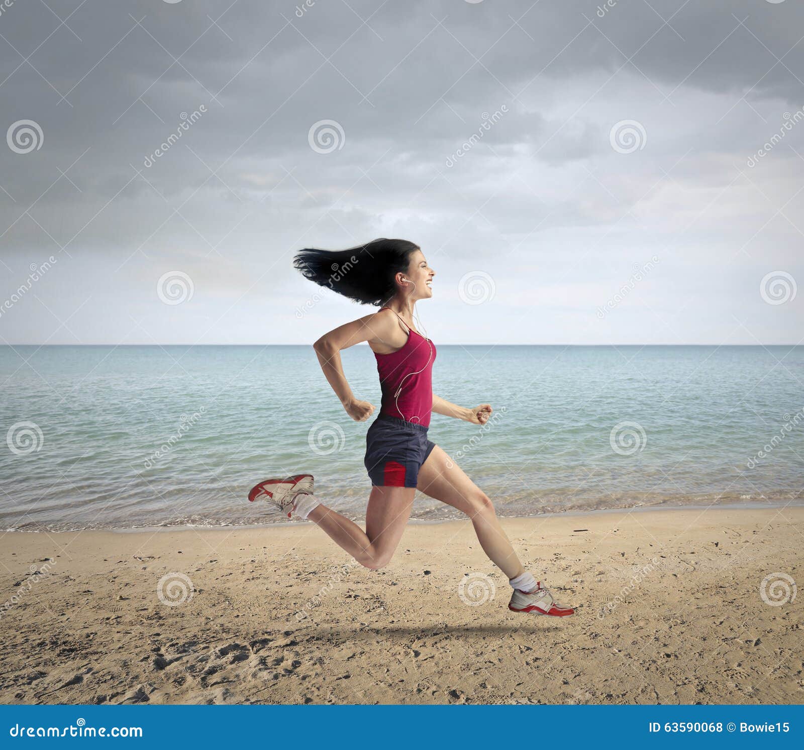 Runner at the beach stock photo. Image of young, summer - 63590068