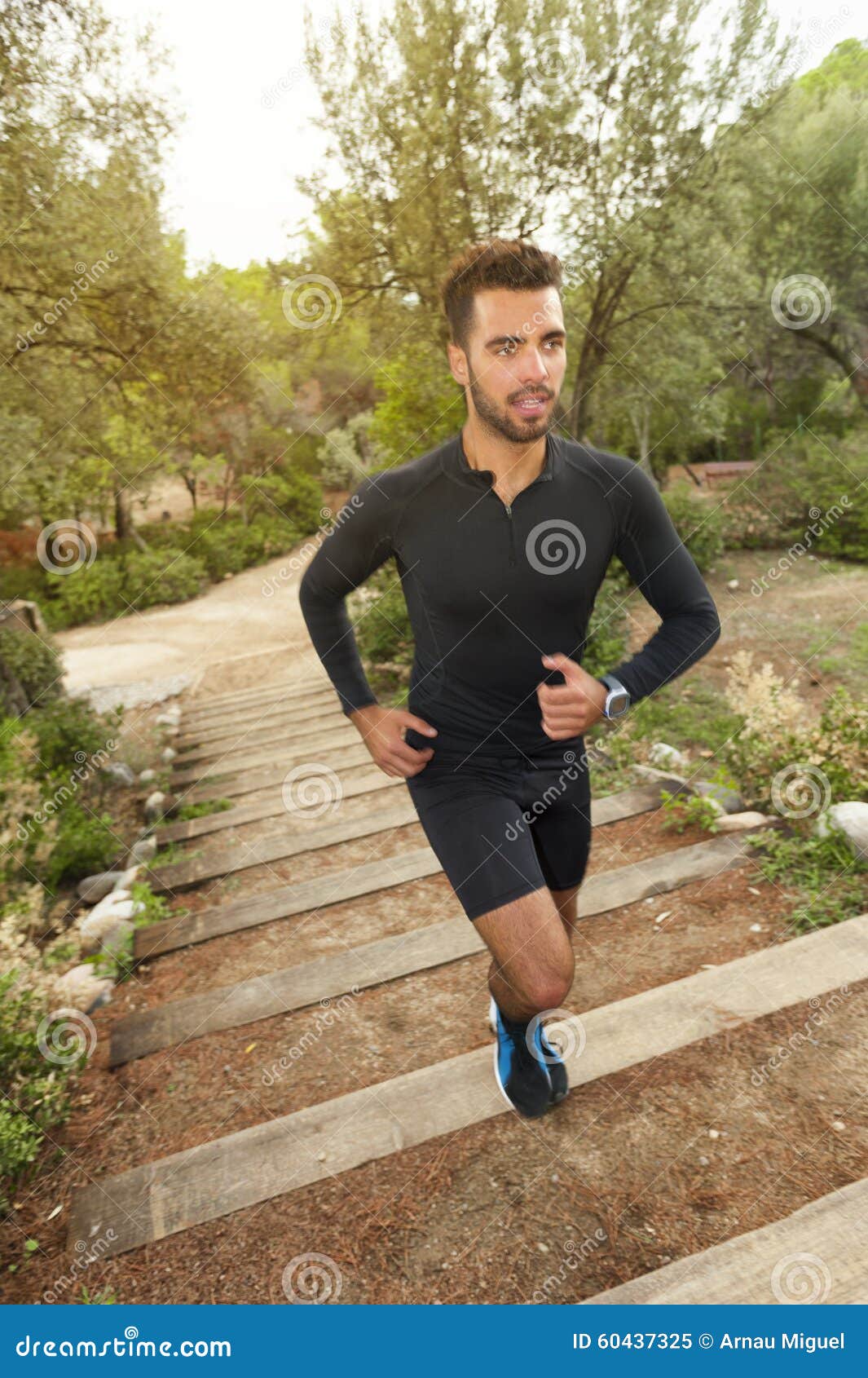 Runner boy in the forest stock image. Image of caucasian - 60437325