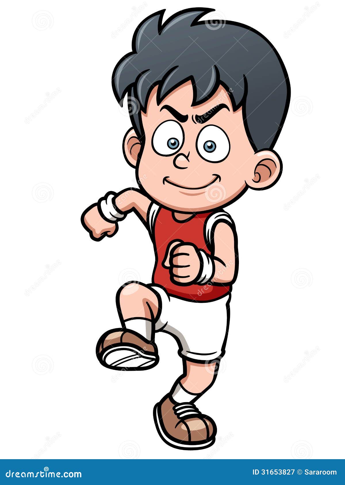 Runner boy stock vector. Illustration of runner, comic - 31653827