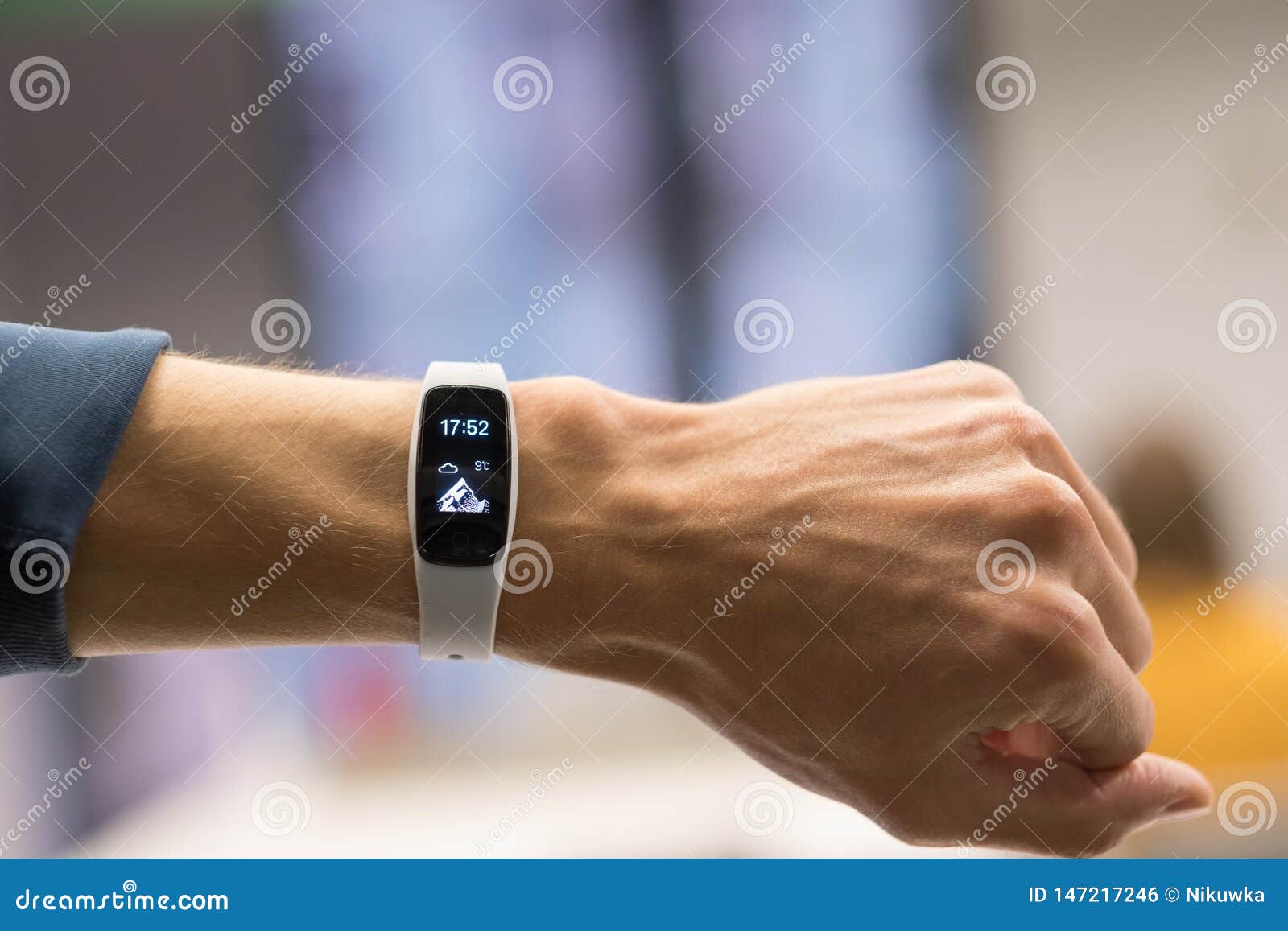 Runner Checking Progress on Smart Watch Stock Photo - Image of ...
