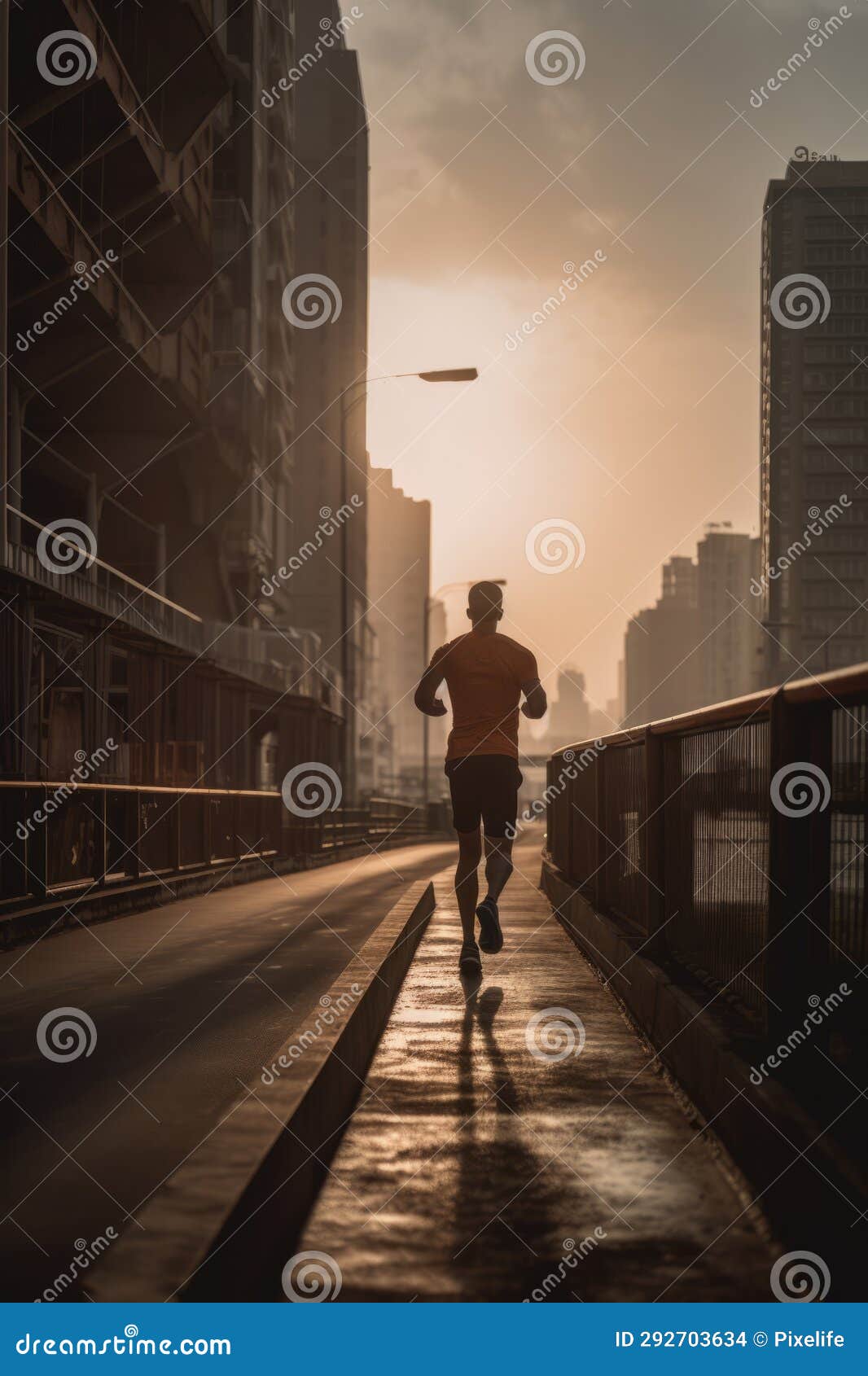 A Runner in a City AI Generated Stock Illustration - Illustration of ...