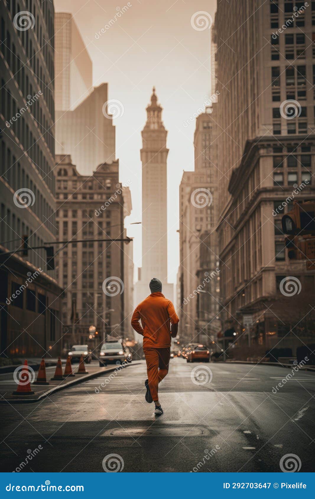 A Runner in a City AI Generated Stock Illustration - Illustration of ...
