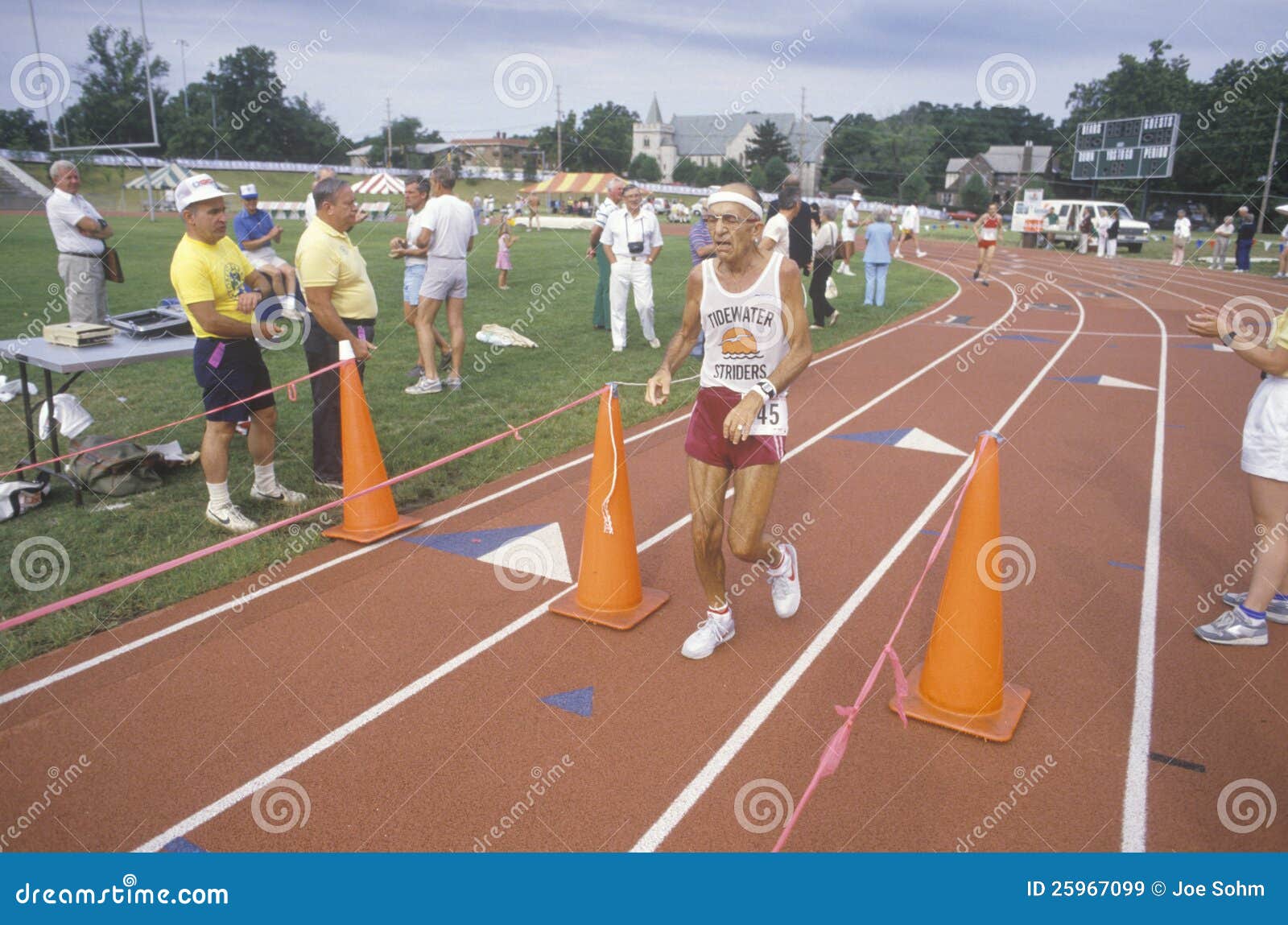 Runner Crosses the Finishing Line Editorial Stock Image - Image of ...