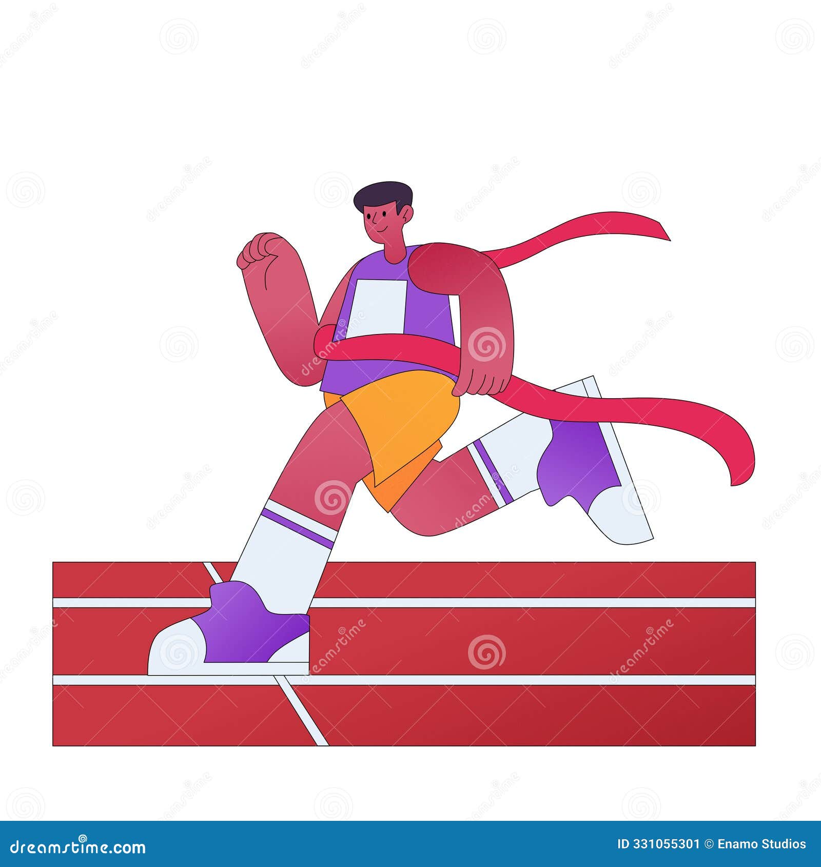 Runner Crossing Finish Line: a Triumph of Endurance and Speed Stock ...