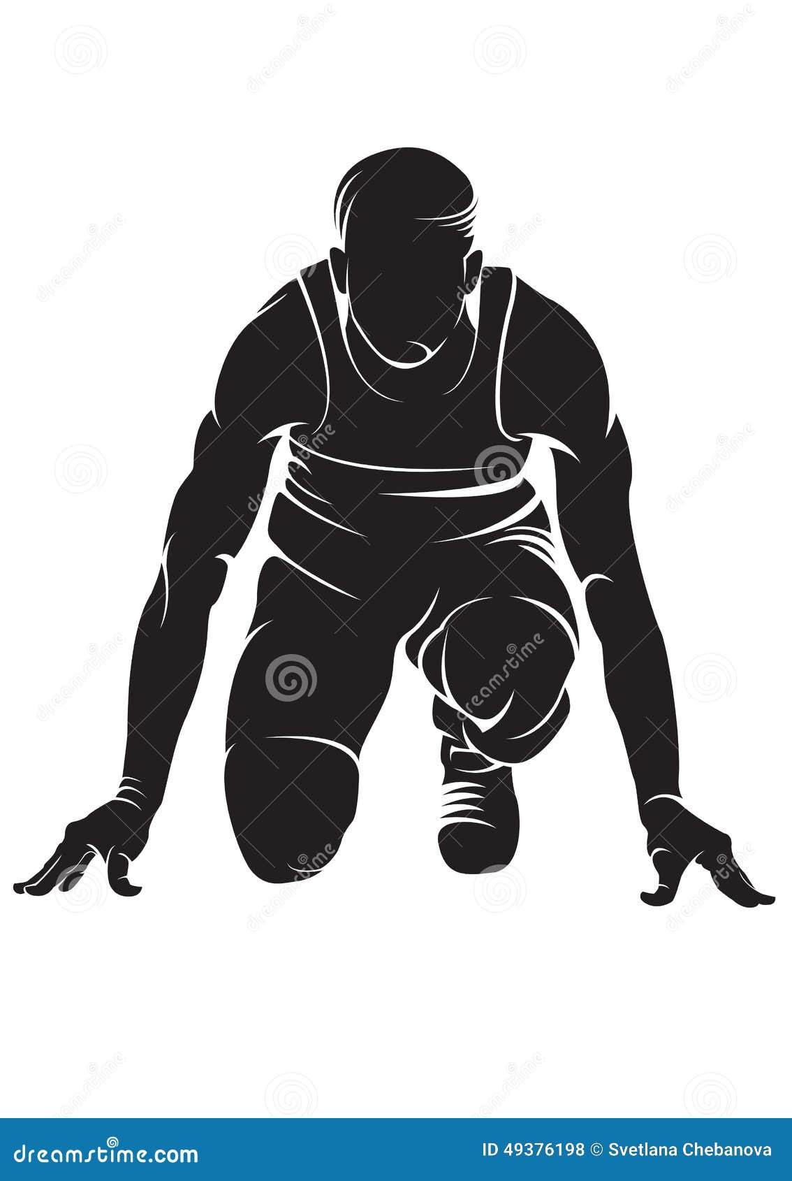 Runner. Crouch start stock vector. Illustration of challenge - 49376198