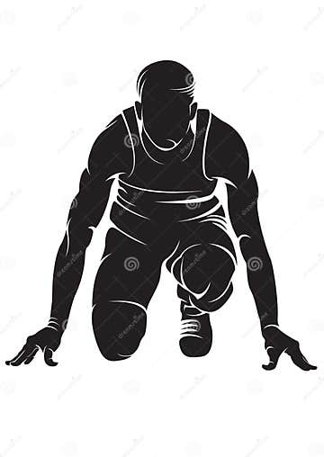 Runner. Crouch start stock vector. Illustration of challenge - 49376198