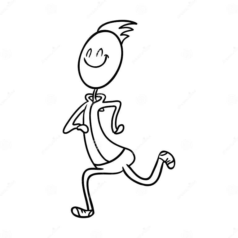Runner Doodle stock illustration. Illustration of character - 56940347