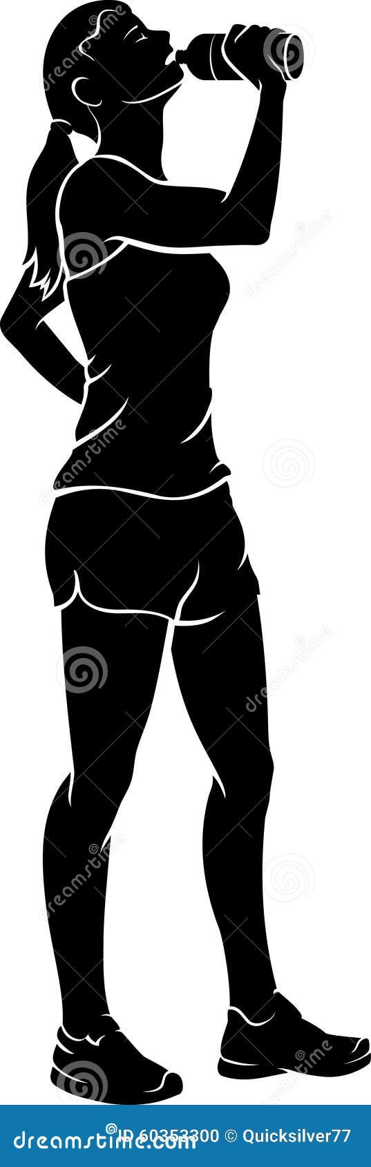 Runner Drinking Water stock vector. Illustration of stroke - 60353300