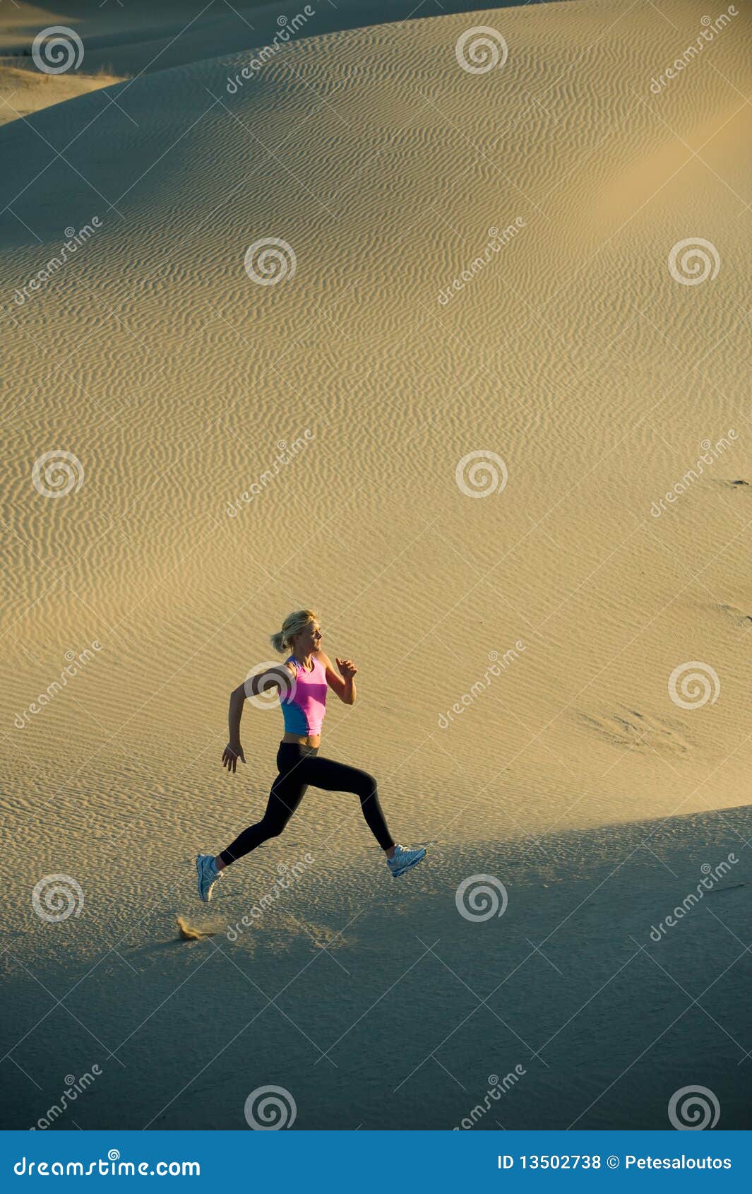 Runner on dunes stock photo. Image of alone, practice - 13502738