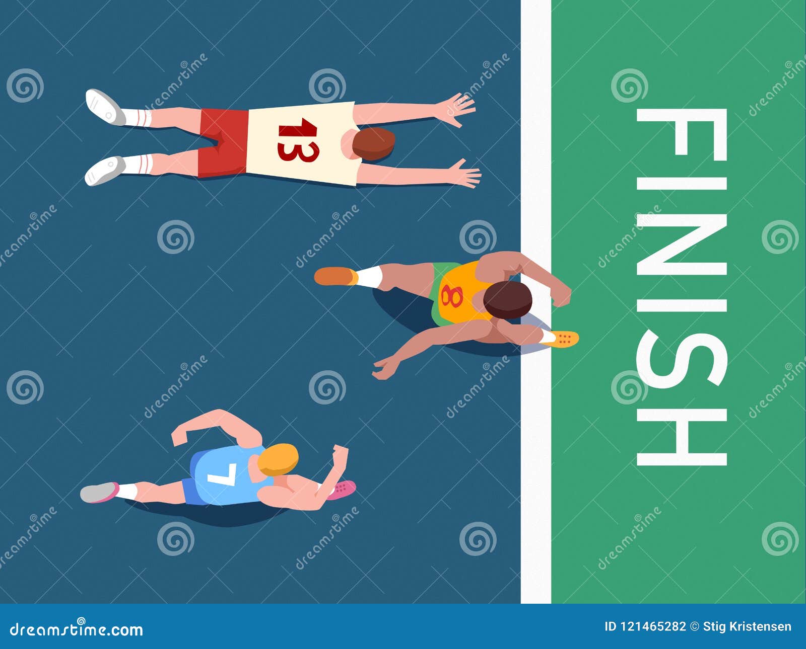Runner Falling before the Finish Line Stock Illustration - Illustration ...
