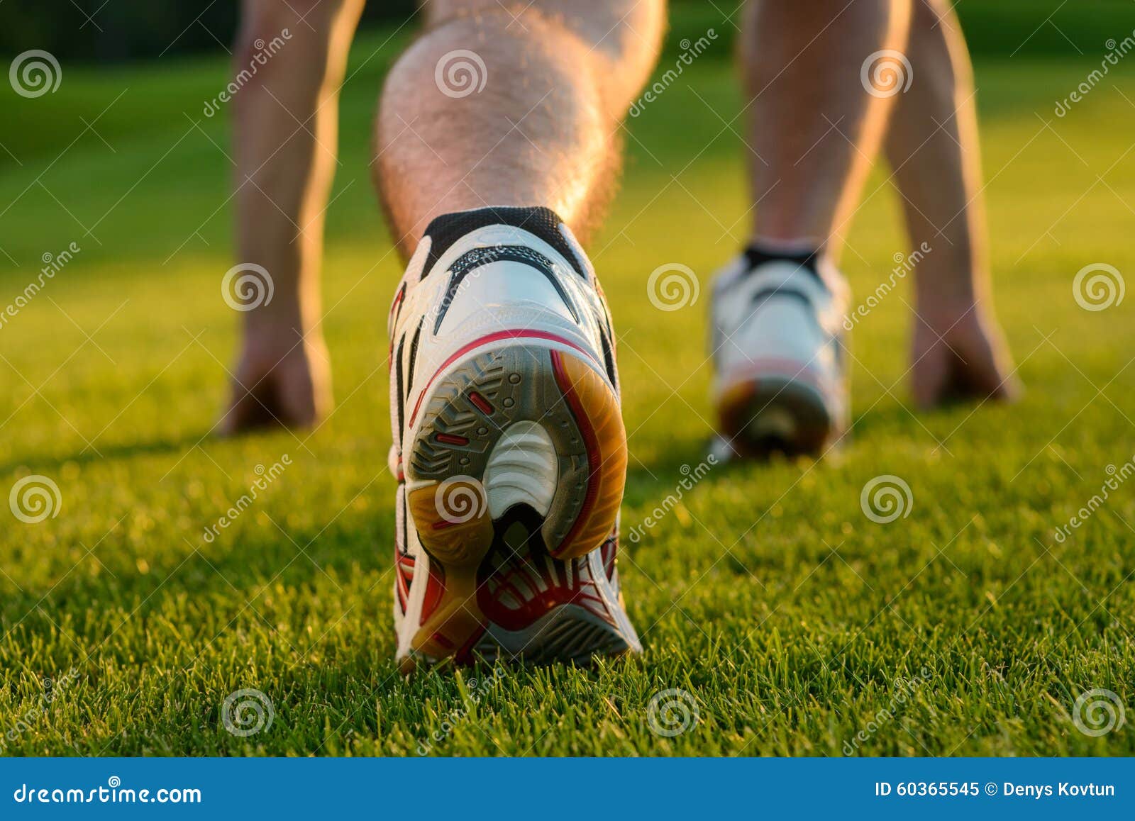 Runner Feet Running on Grass. Stock Image - Image of foot, nature: 60365545