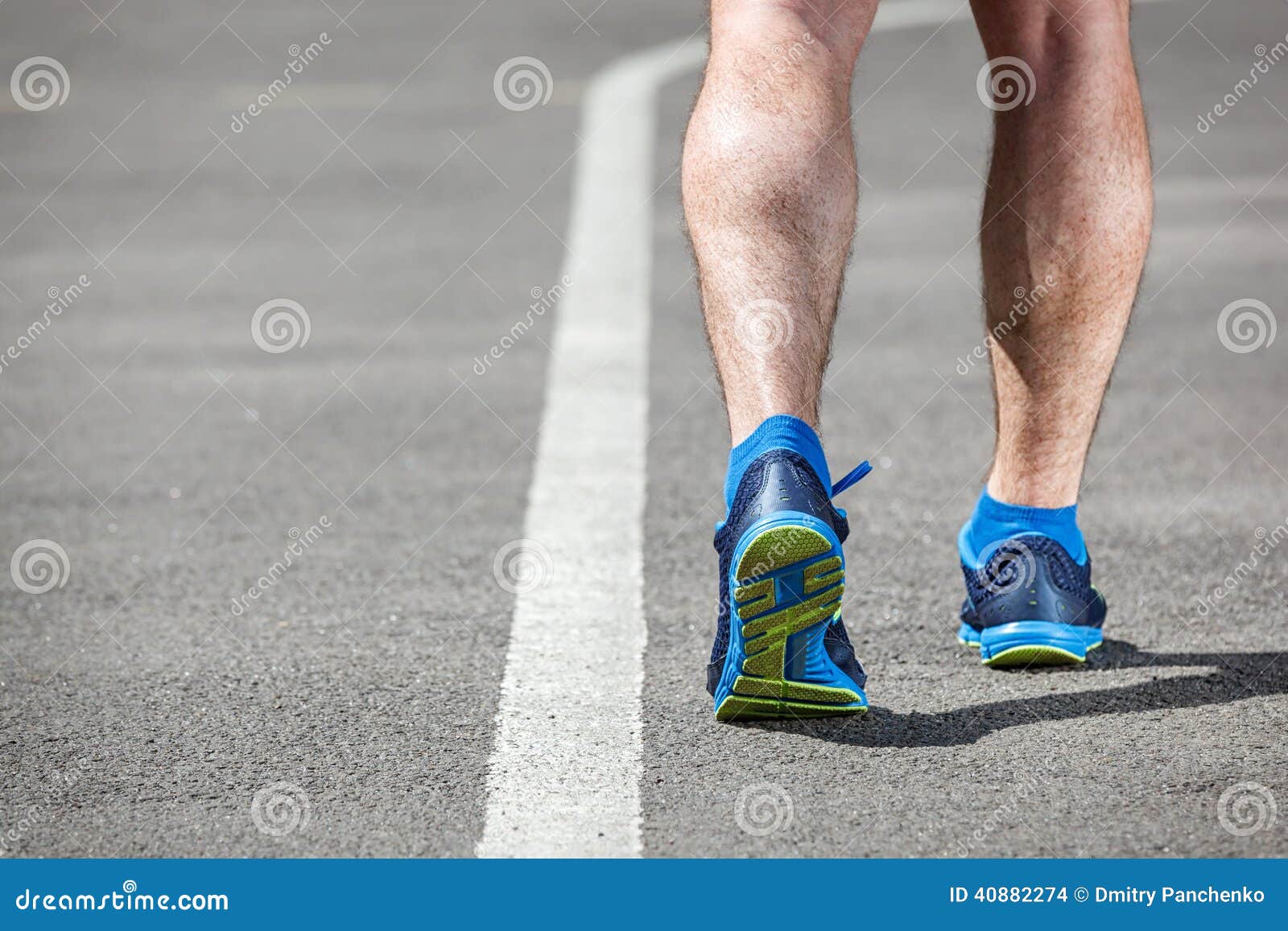 Runner Feet Running on Stadium Stock Photo - Image of male, running ...