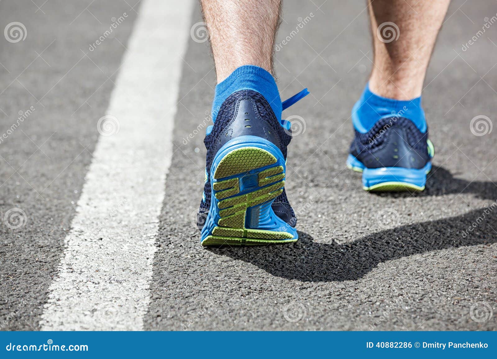 Runner Feet Running on Stadium Stock Photo - Image of jogging, marathon ...
