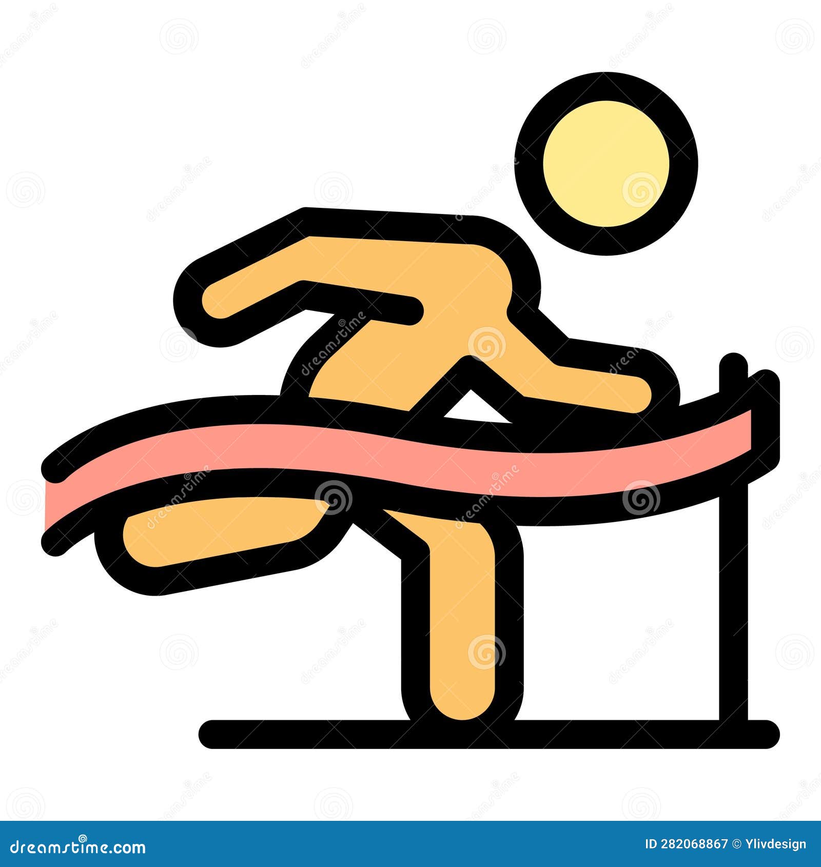 Runner At Finish Line. Sprinting Athlete At Finish With A Winning Tape ...