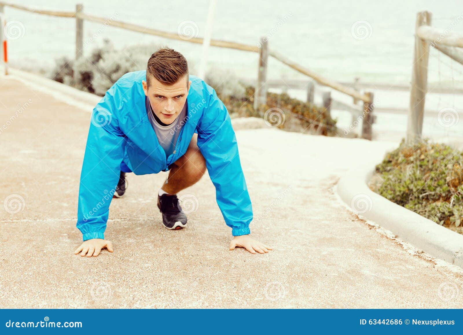Runner Getting Ready To Start the Race Stock Photo - Image of energy ...
