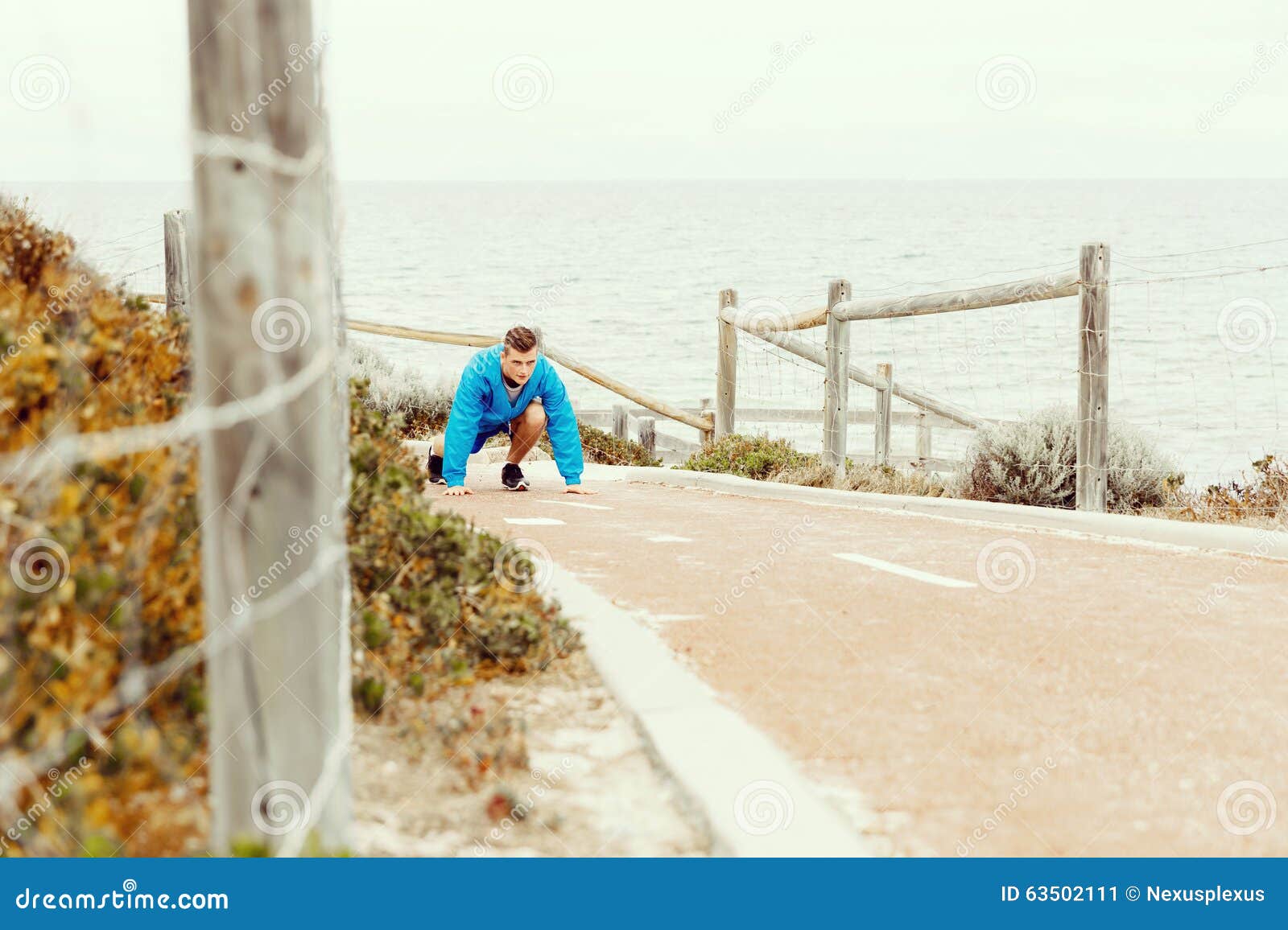 Runner Getting Ready To Start the Race Stock Image - Image of outdoors ...
