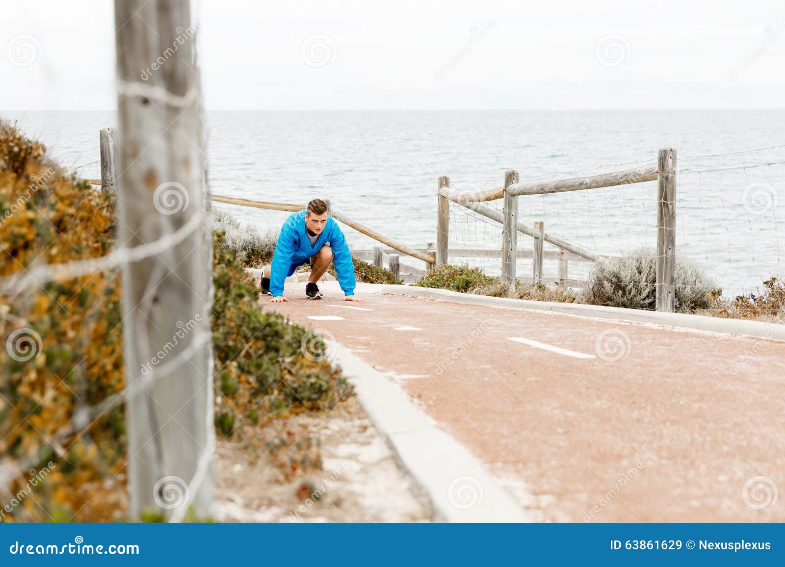 Runner Getting Ready To Start the Race Stock Image - Image of muscle ...
