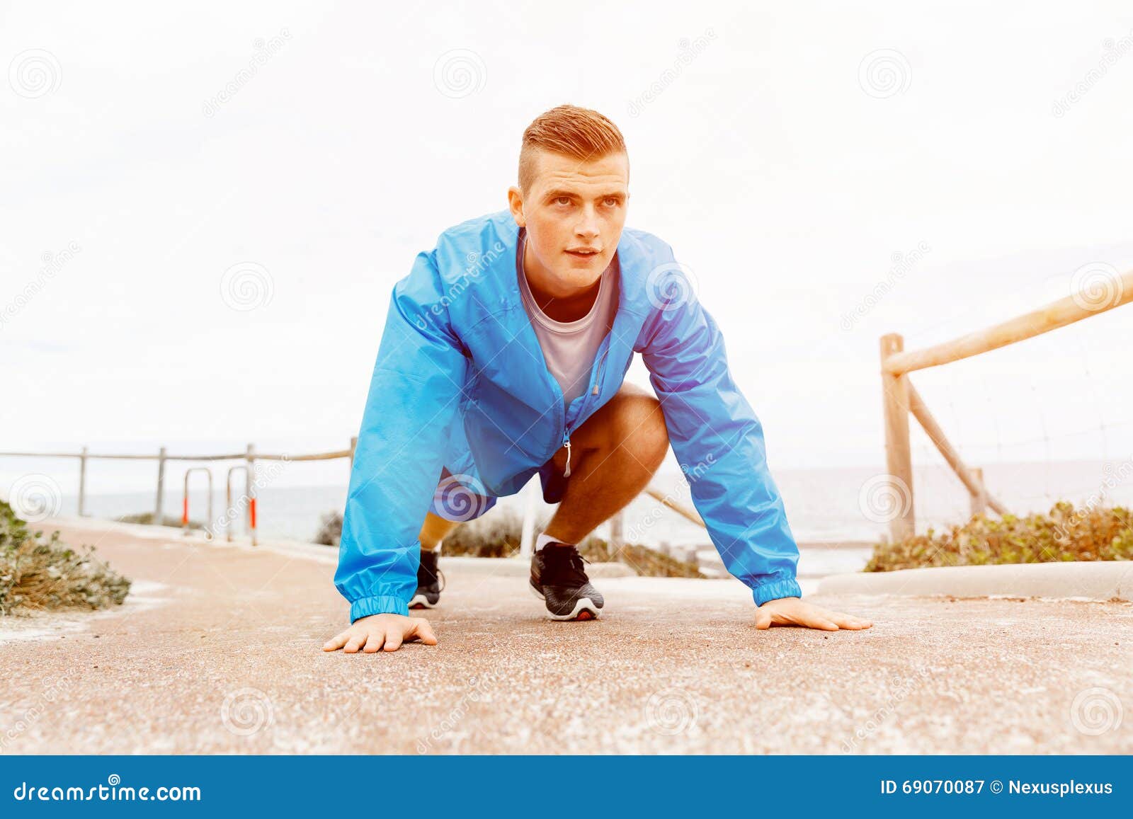 Runner Getting Ready To Start the Race Stock Image - Image of muscular ...