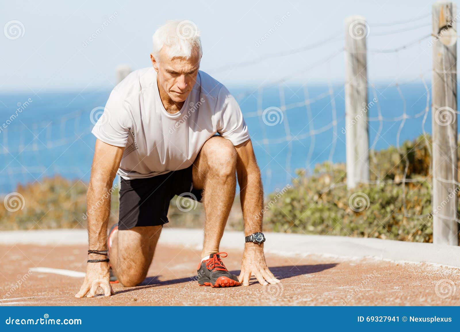 Runner Getting Ready To Start the Race Stock Image - Image of outdoor ...
