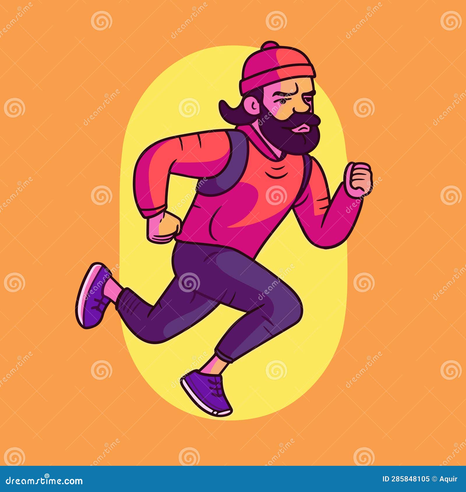 Runner Hand-drawn Illustration. Runner. Vector Doodle Style Cartoon ...