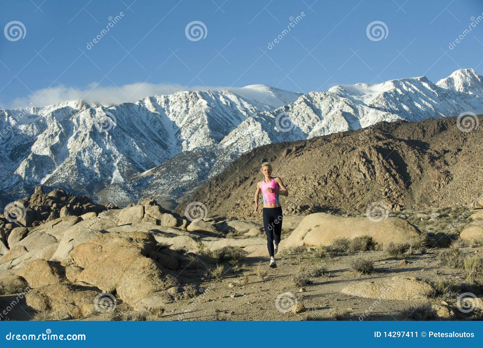 Runner in high mountains stock image. Image of athlete - 14297411