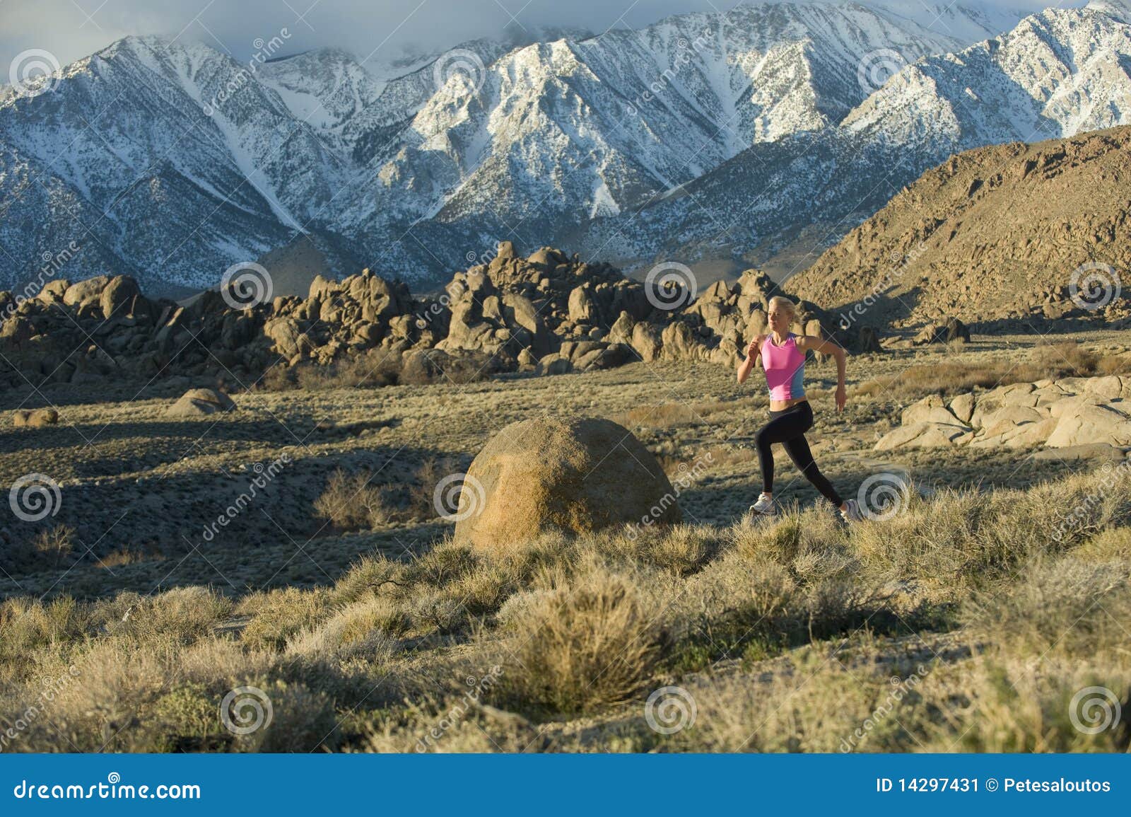 Runner in high mountains stock image. Image of open, hills - 14297431