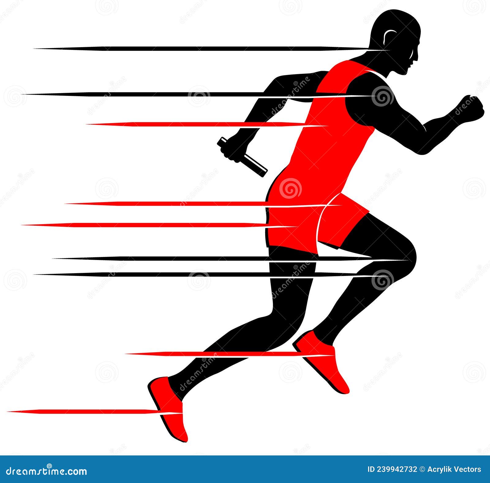 Runner Holding a Baton Vector Icon Stock Vector - Illustration of ...