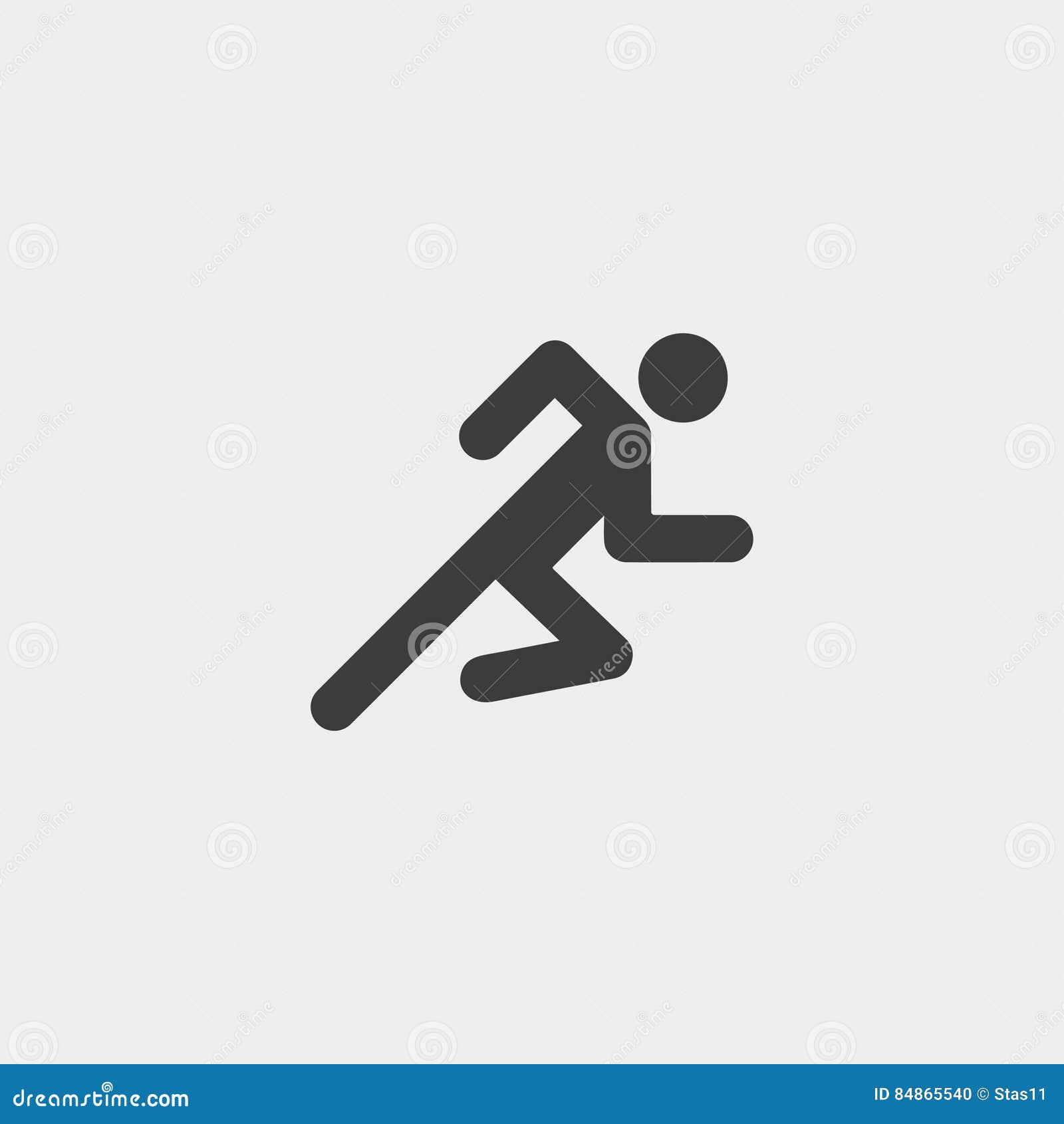 Runner Icon. Sportsman, Athlete Silhouette Illustration Vector. Runner ...