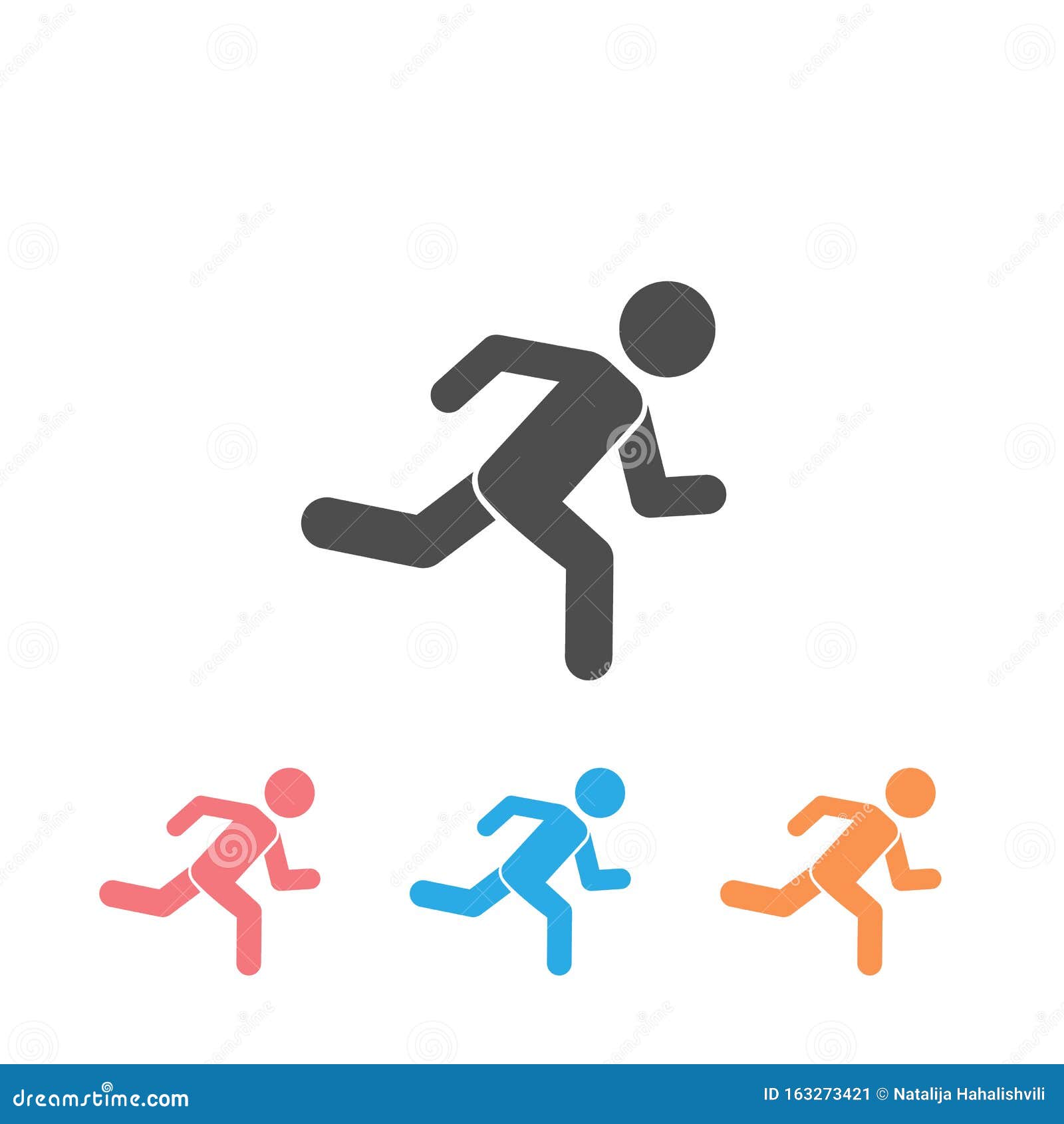 Runner Icon Set. Logo Element Illustration. Runner Symbol Design ...