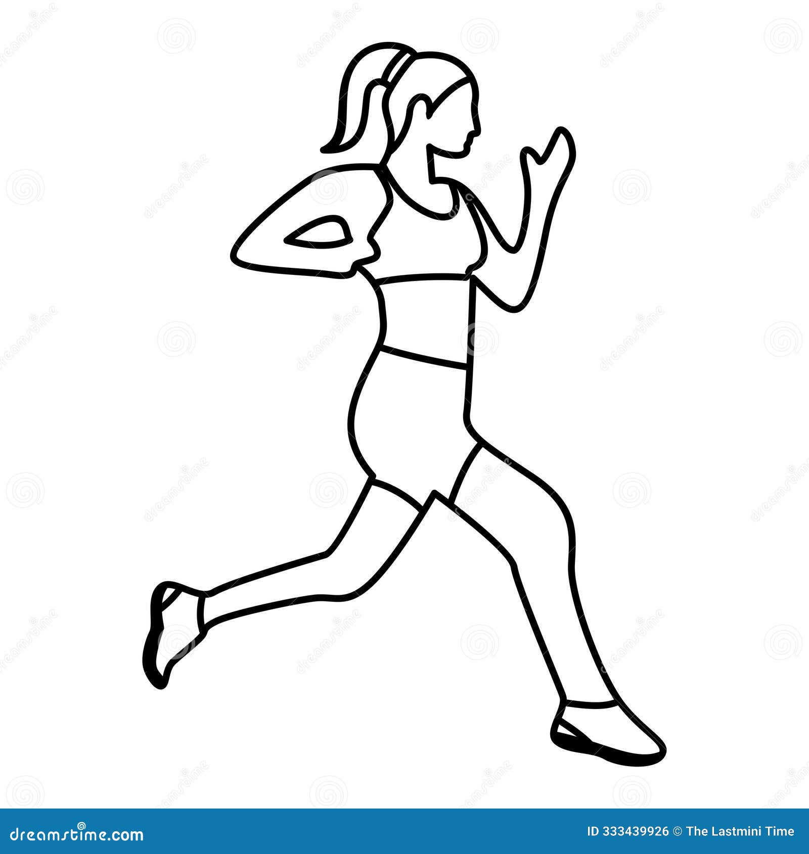 Runner Illustration Line Design Black and White Vector Stock ...