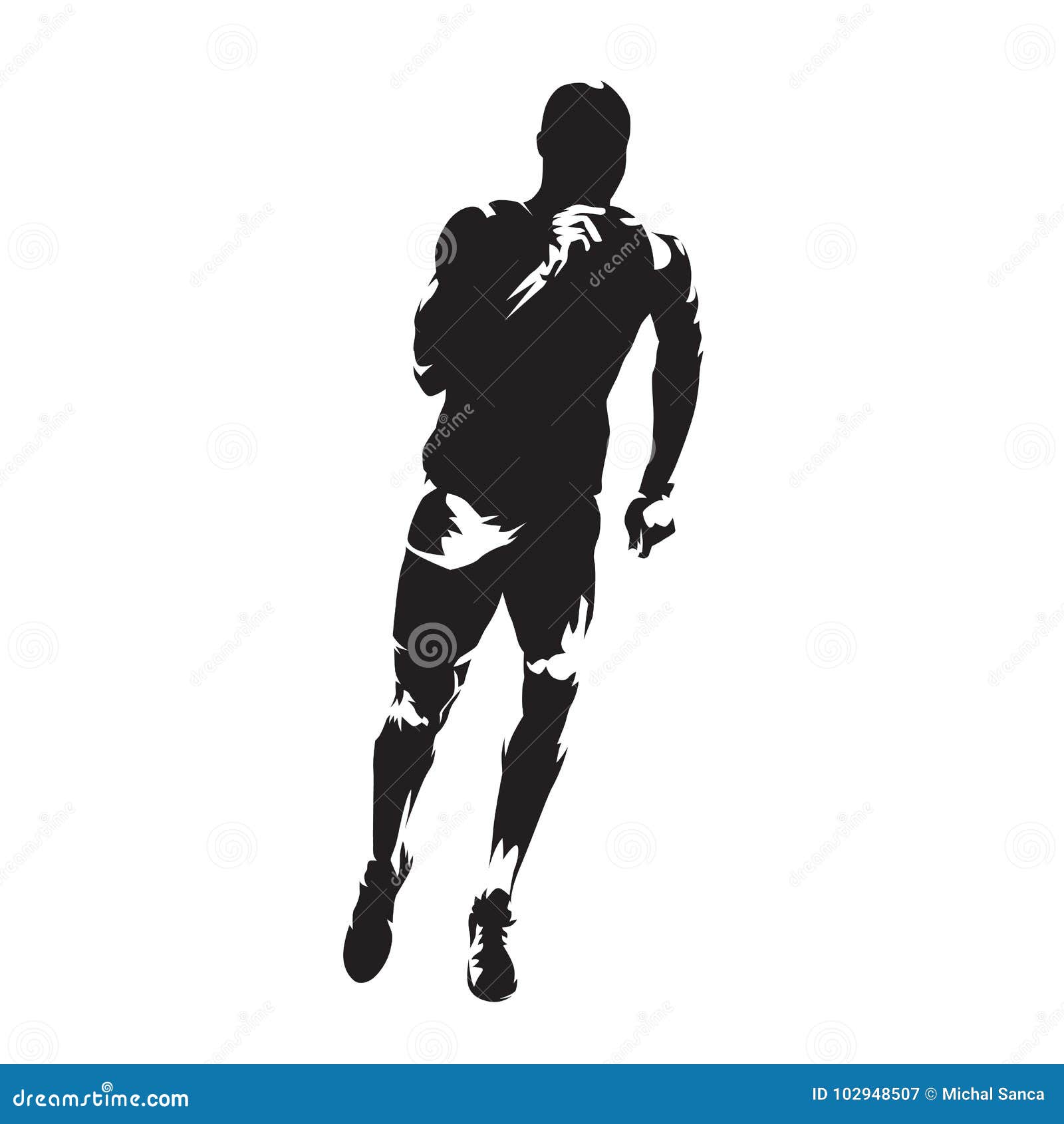 Runner Isolated Vector Silhouette, Front View Stock Vector ...