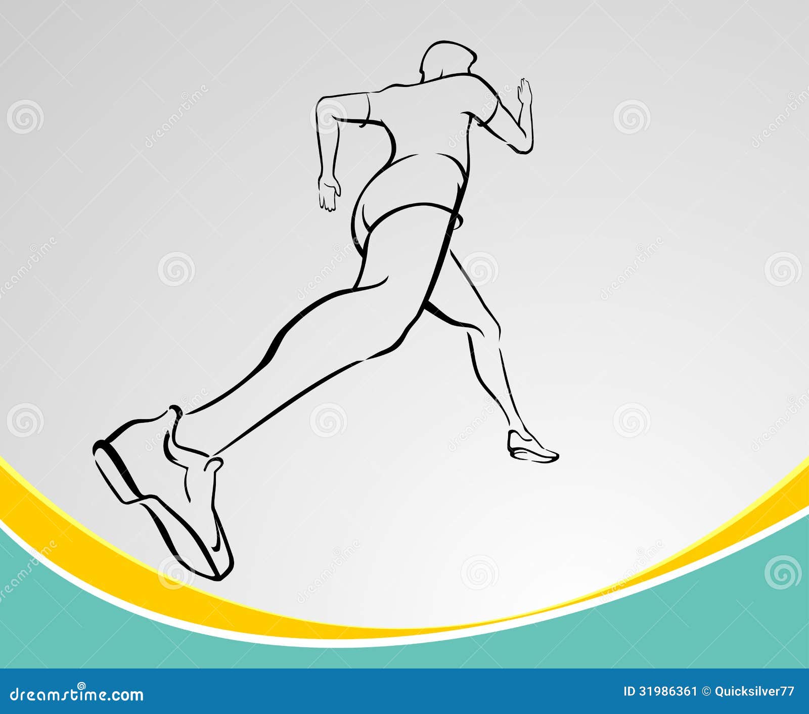 Runner Line Art stock illustration. Illustration of line - 31986361