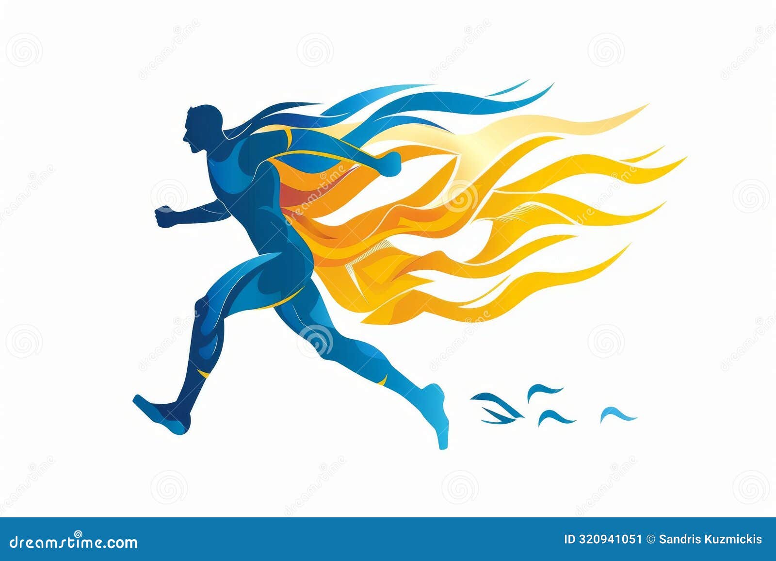 Runner Logo with Colorful Flame. Generative AI. Stock Illustration ...