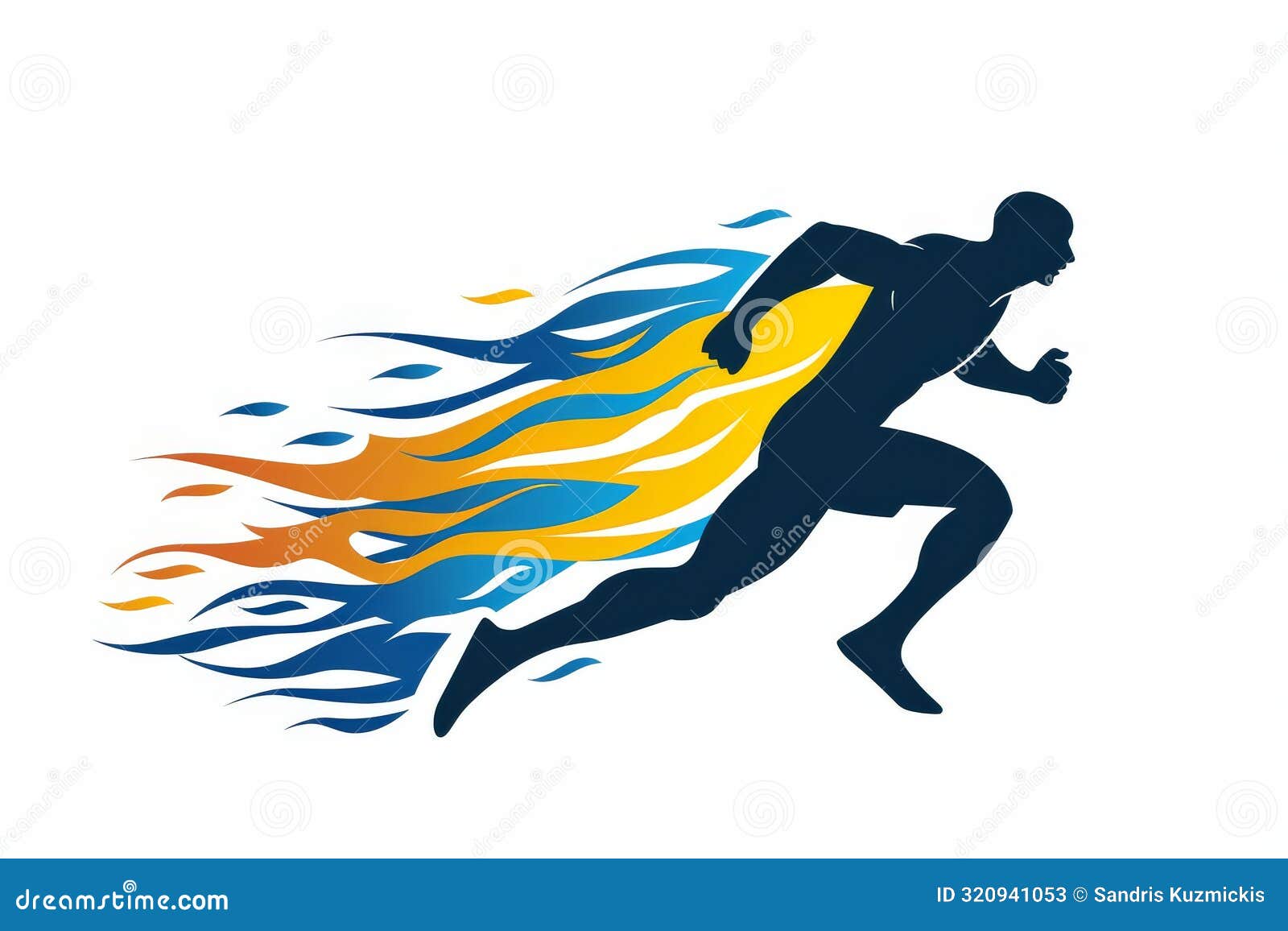 Runner Logo with Colorful Flame. Generative AI Stock Illustration ...