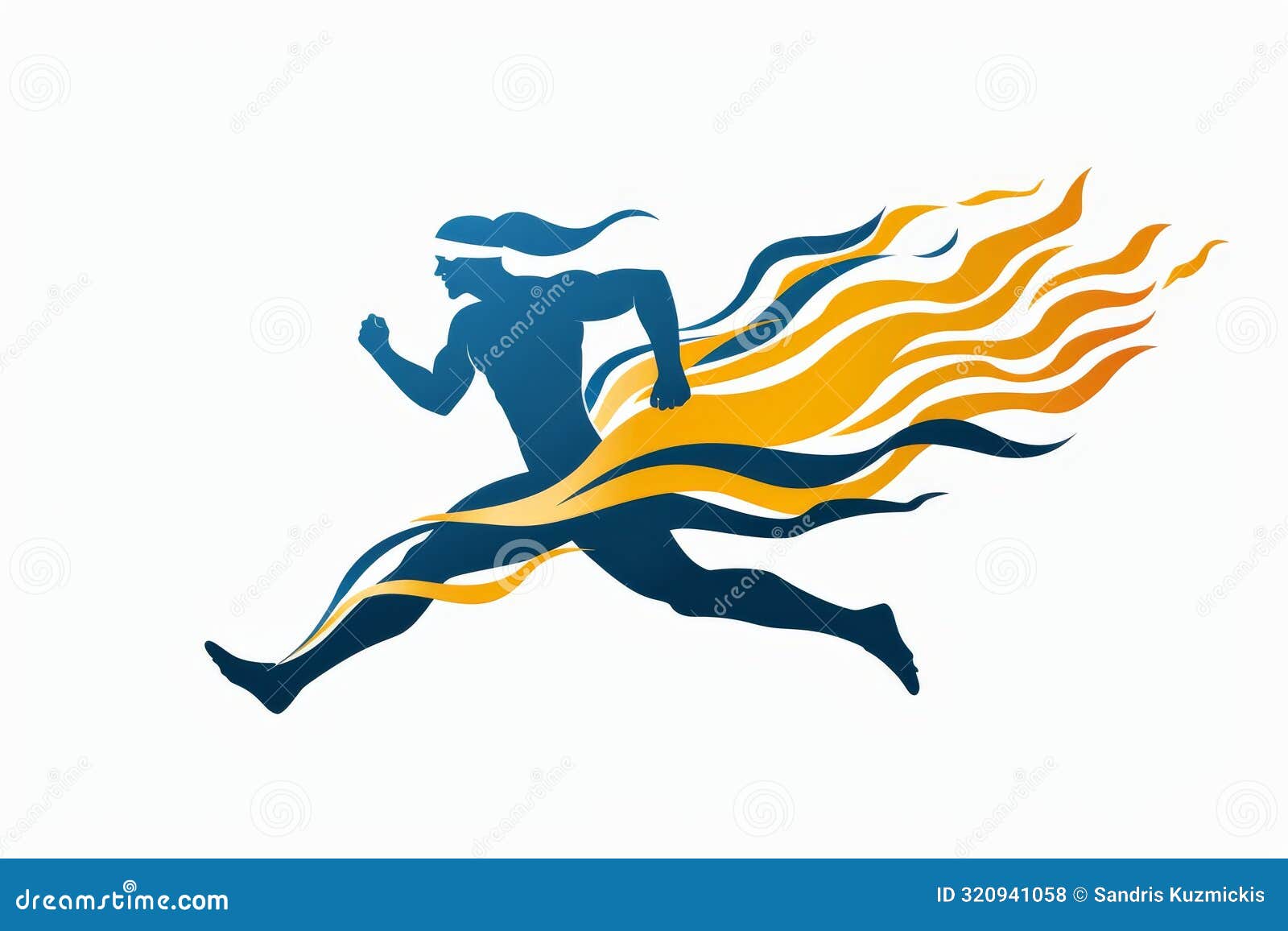 Runner Logo with Colorful Flame. Generative AI Stock Illustration ...