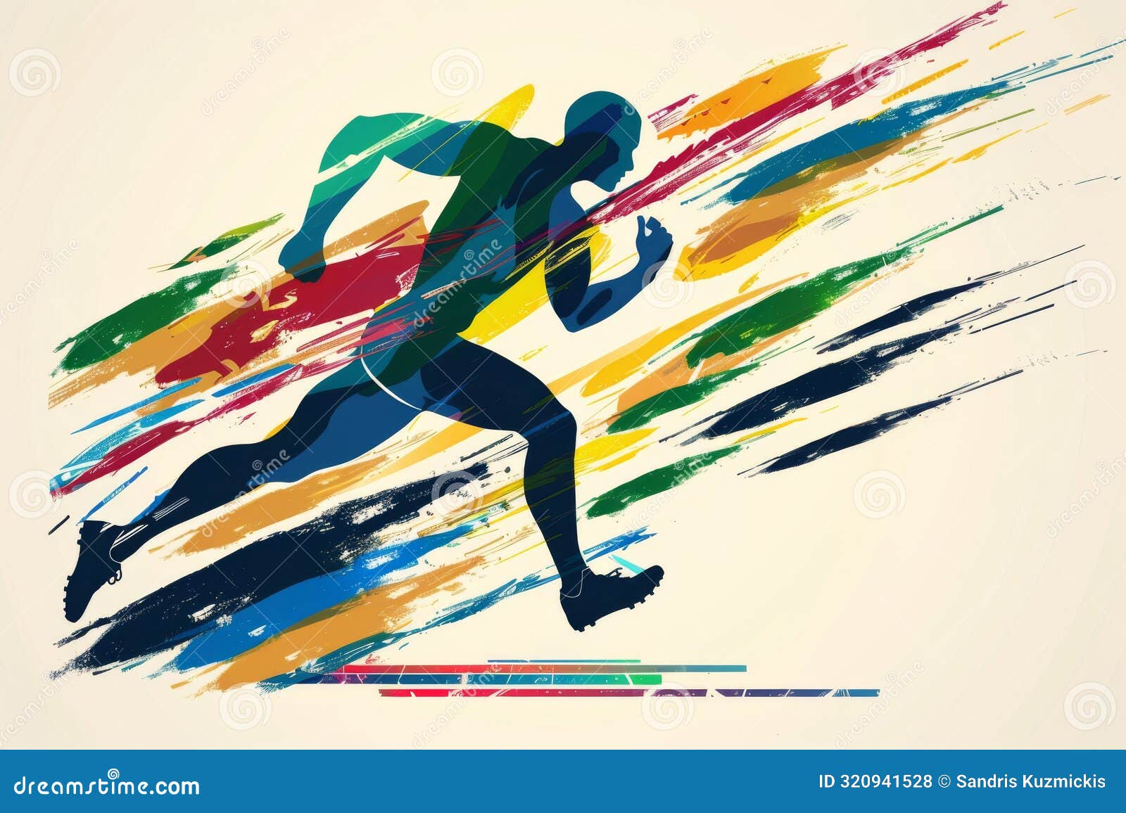 Runner Logo with Colorful Flame. Generative AI Stock Illustration ...