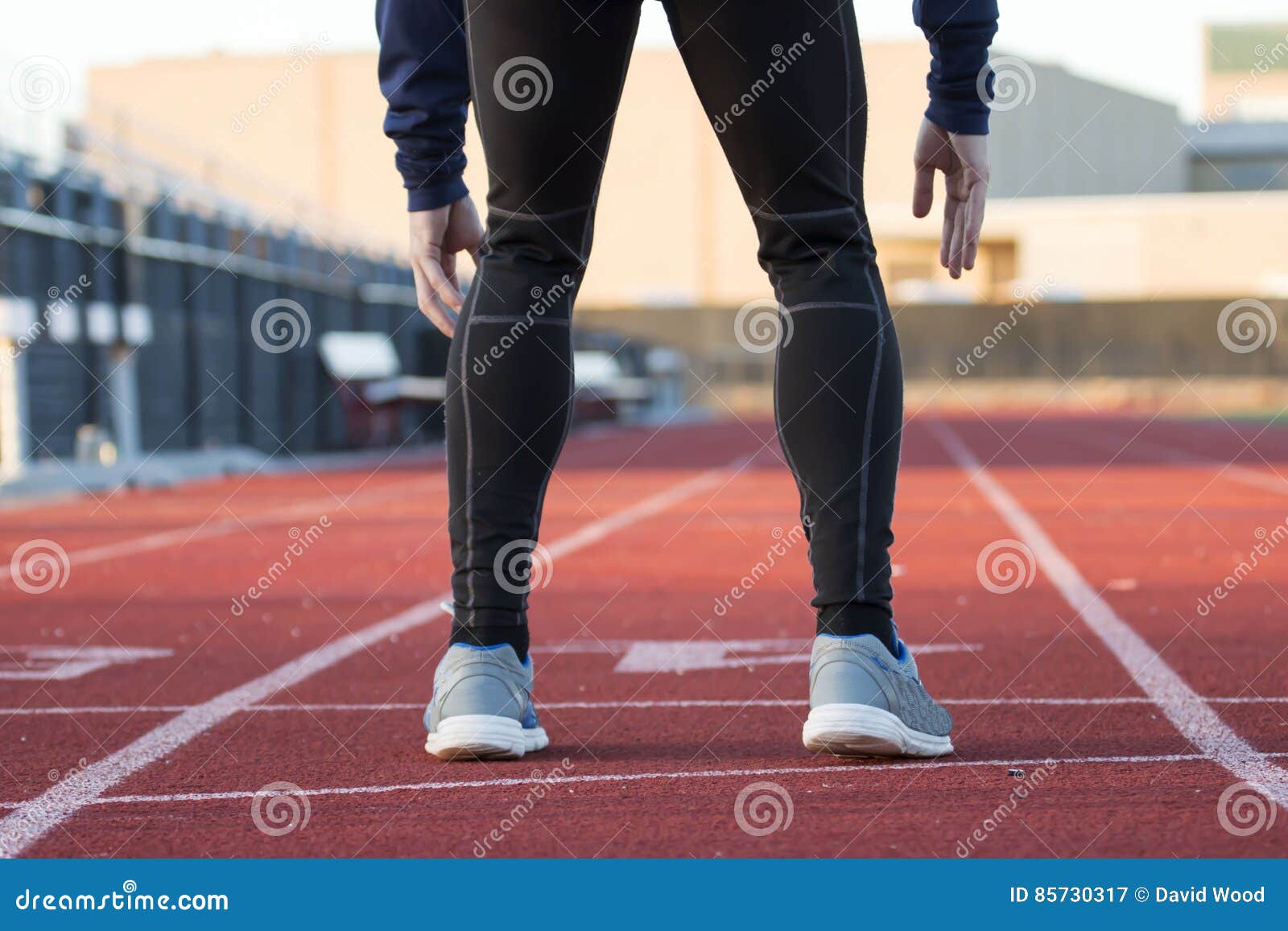 Runner Looking Down the Track Stock Image - Image of hard, weight: 85730317