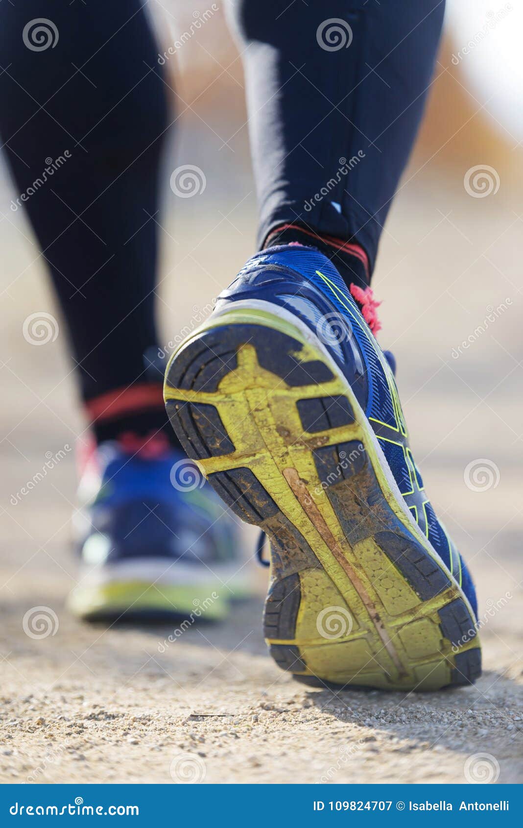 Runner Man Feet Running on Road Closeup on Shoe Stock Image - Image of ...