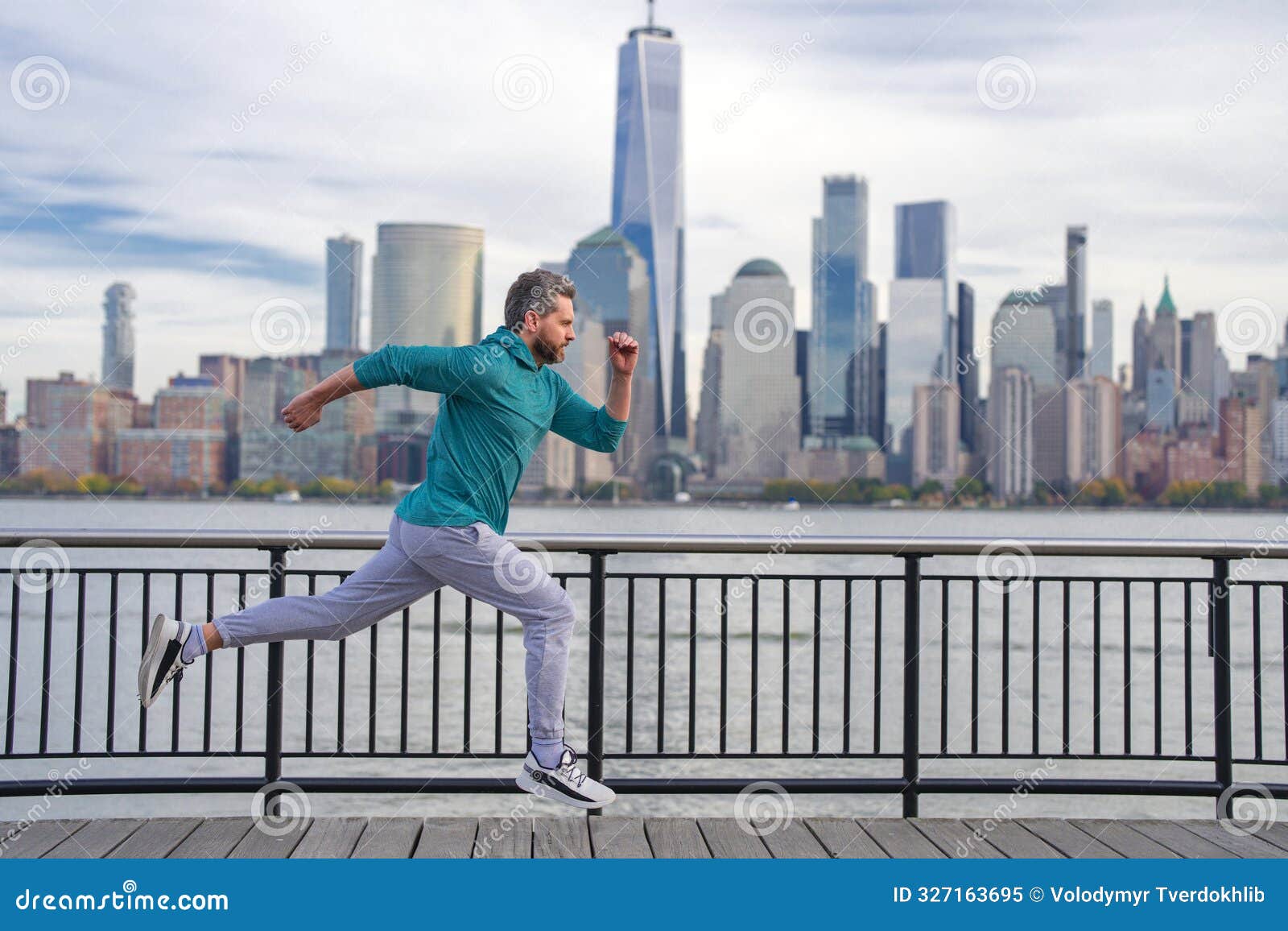 Runner Man Running Outside. Run in NYC. Stock Image - Image of sport ...