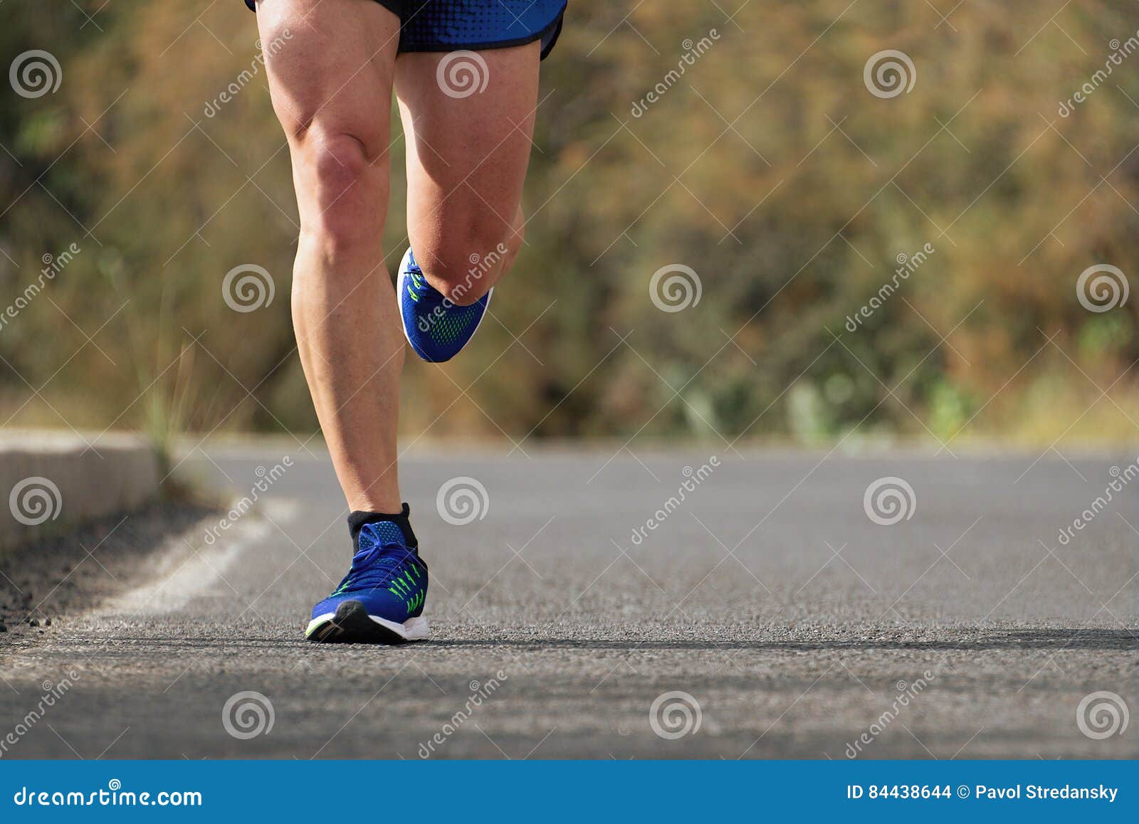 Runner Man Running on Road Training for Marathon Stock Photo - Image of ...
