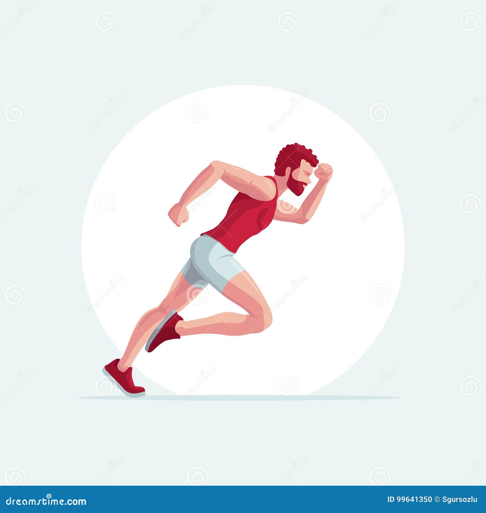 Runner Man Vector Illustration Stock Vector - Illustration of jogging ...