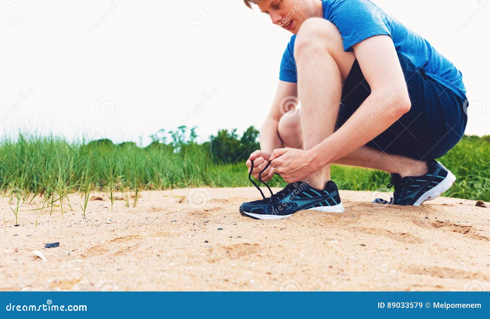 Runner Preparing To Go for a Jog Stock Image - Image of preparing ...