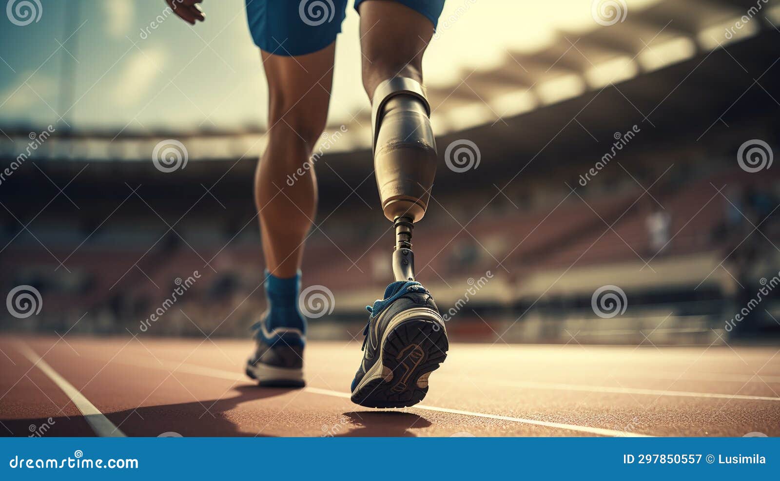 Runner with prosthetic leg stock image. Image of athletic - 297850557
