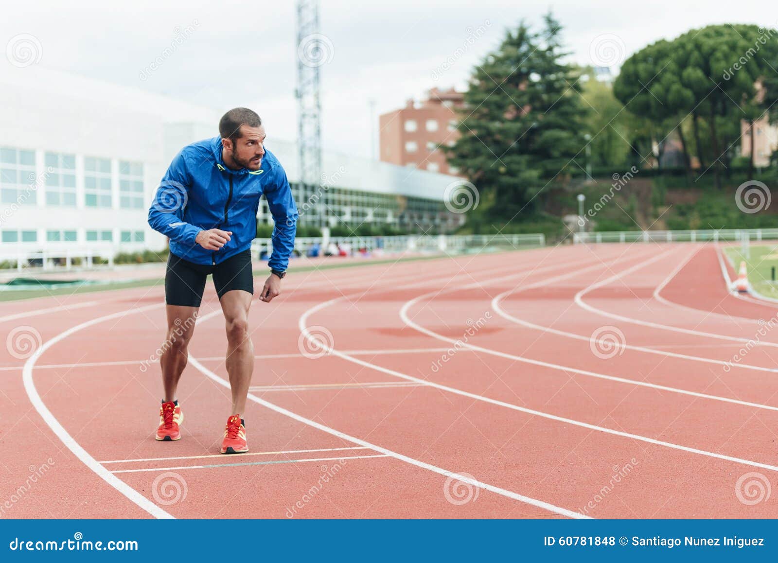 Runner Ready To Run is Ready To Run. Stock Photo - Image of checking ...