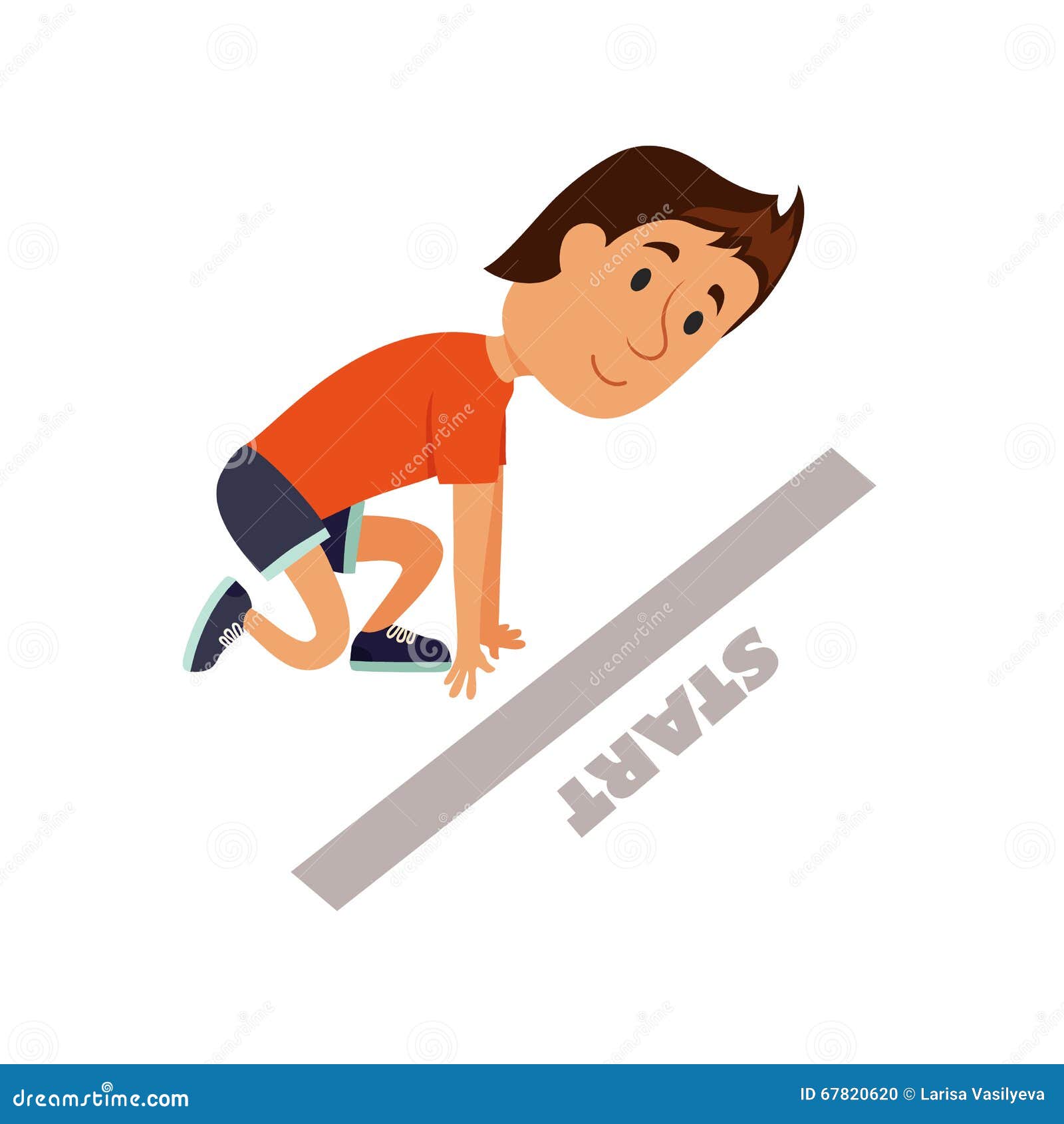 Runner ready to start. stock vector. Illustration of sport - 67820620