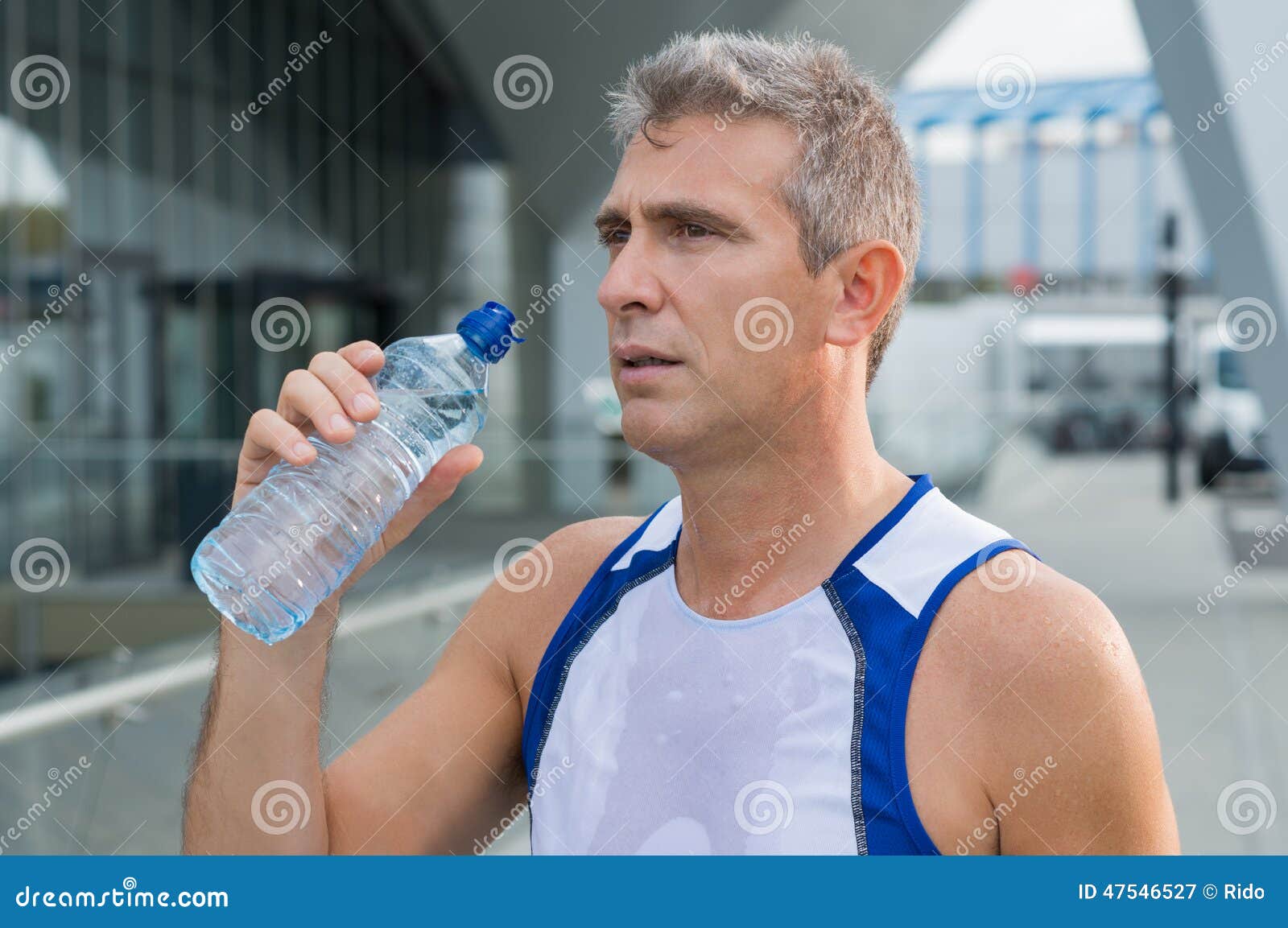 Runner Refreshing after Running Stock Image - Image of portrait, mature ...