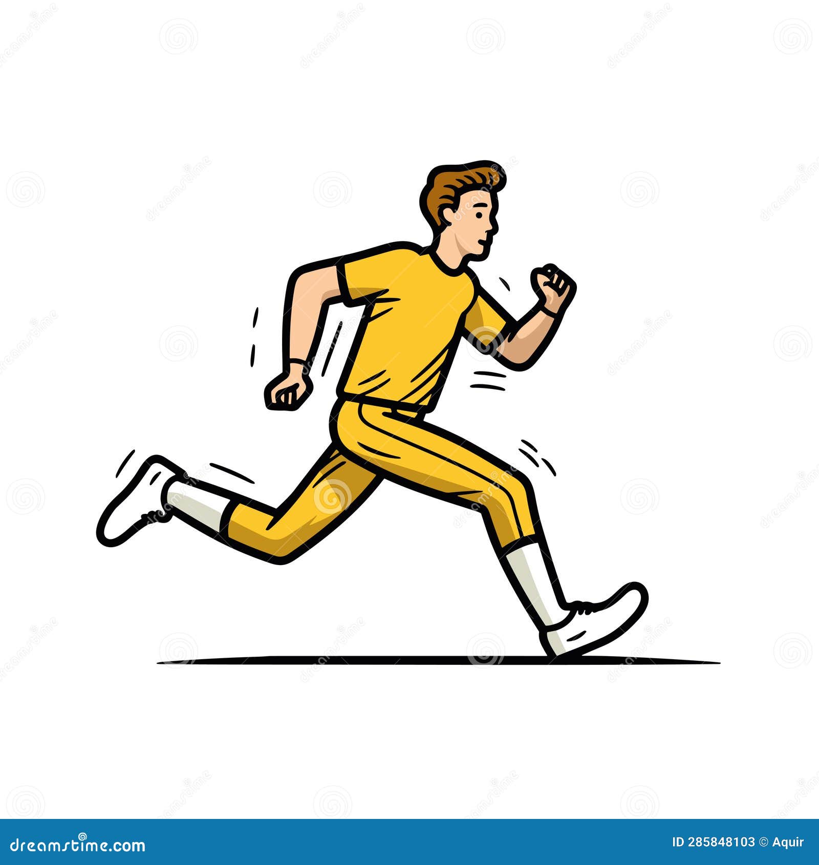 Runner Hand-drawn Illustration. Runner. Vector Doodle Style Cartoon ...