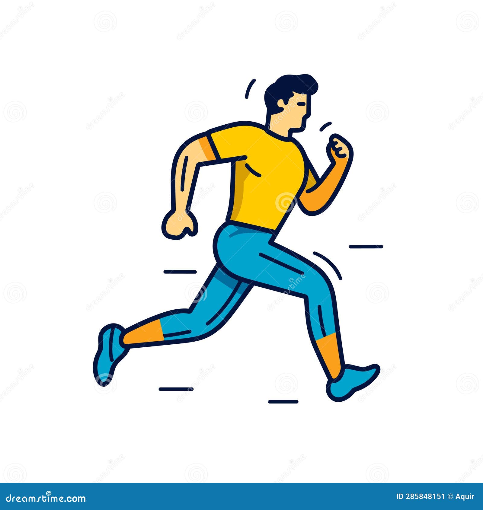Runner Hand-drawn Illustration. Runner. Vector Doodle Style Cartoon ...