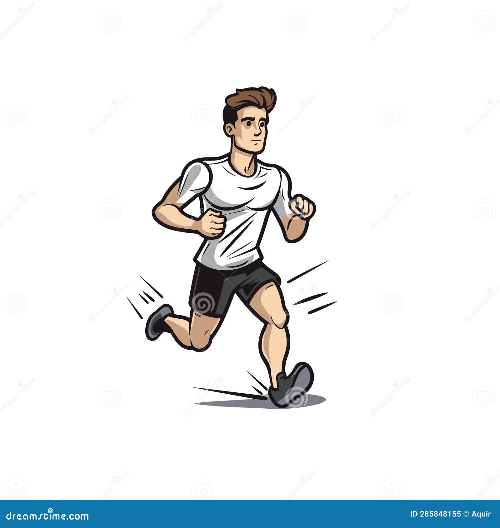 Runner Hand-drawn Illustration. Runner. Vector Doodle Style Cartoon ...