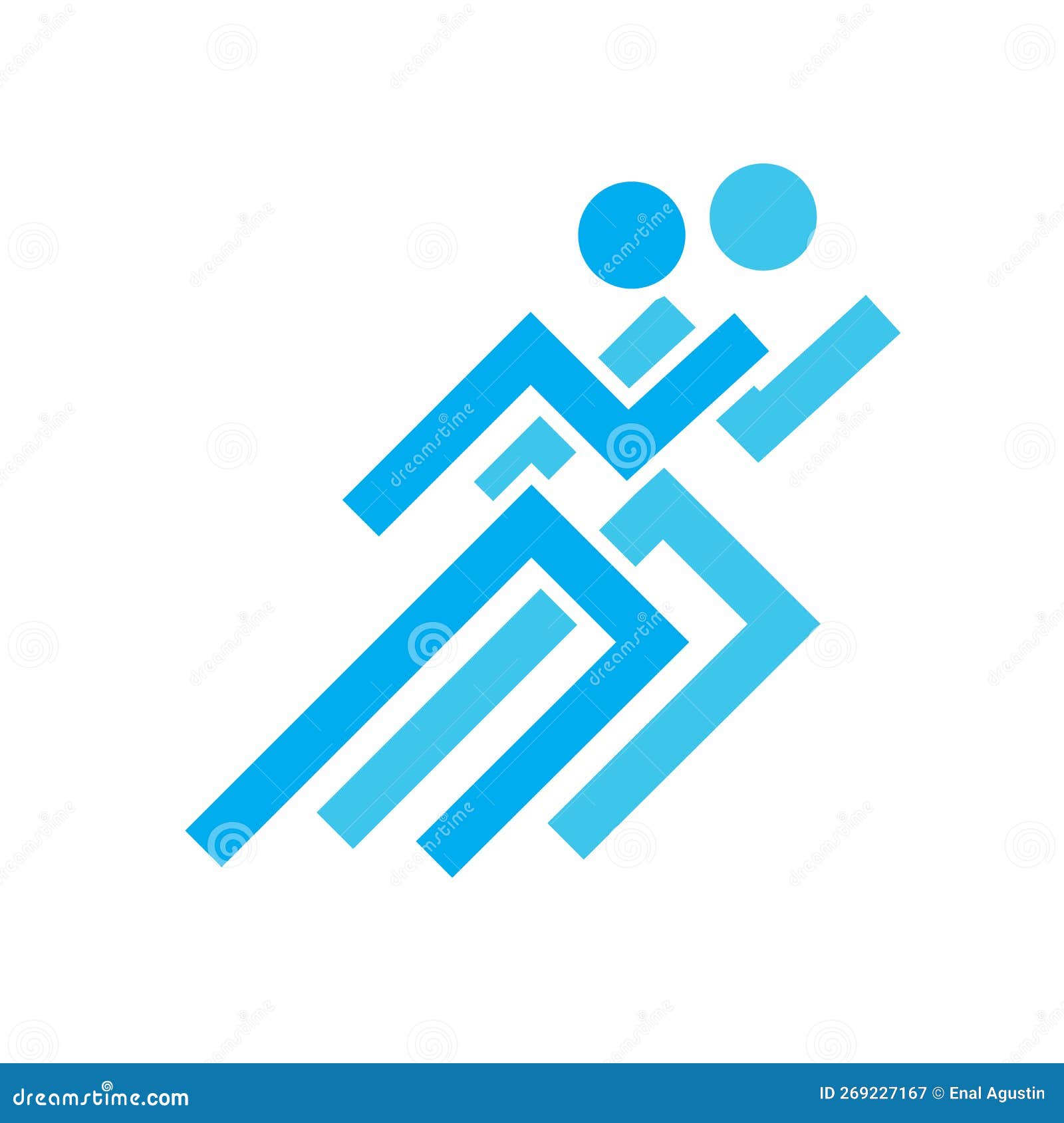 Runner or Running Race Competition Logo Design Stock Vector ...